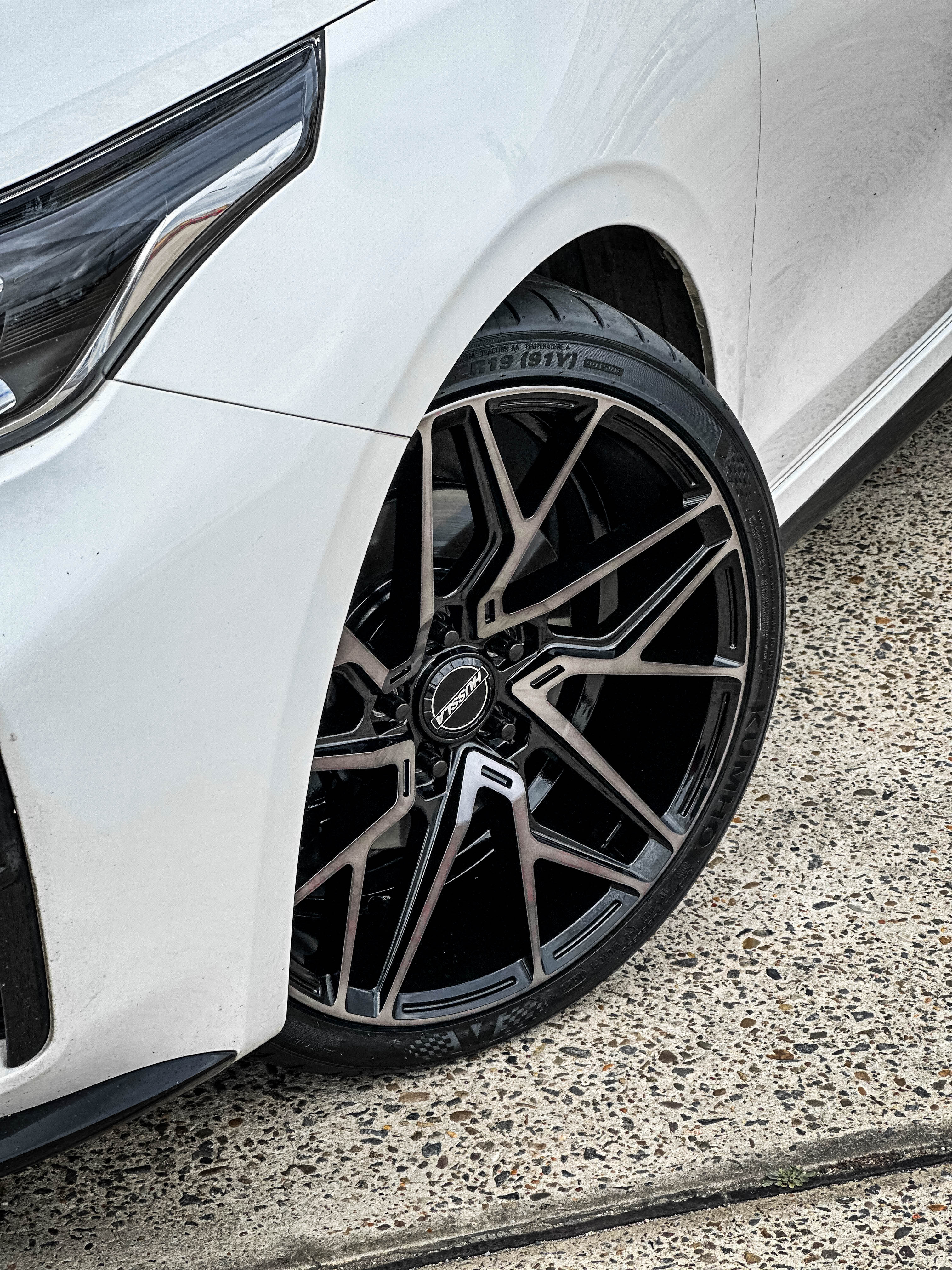 kia cerato hussla jacques gloss black dark tint wheel #14045