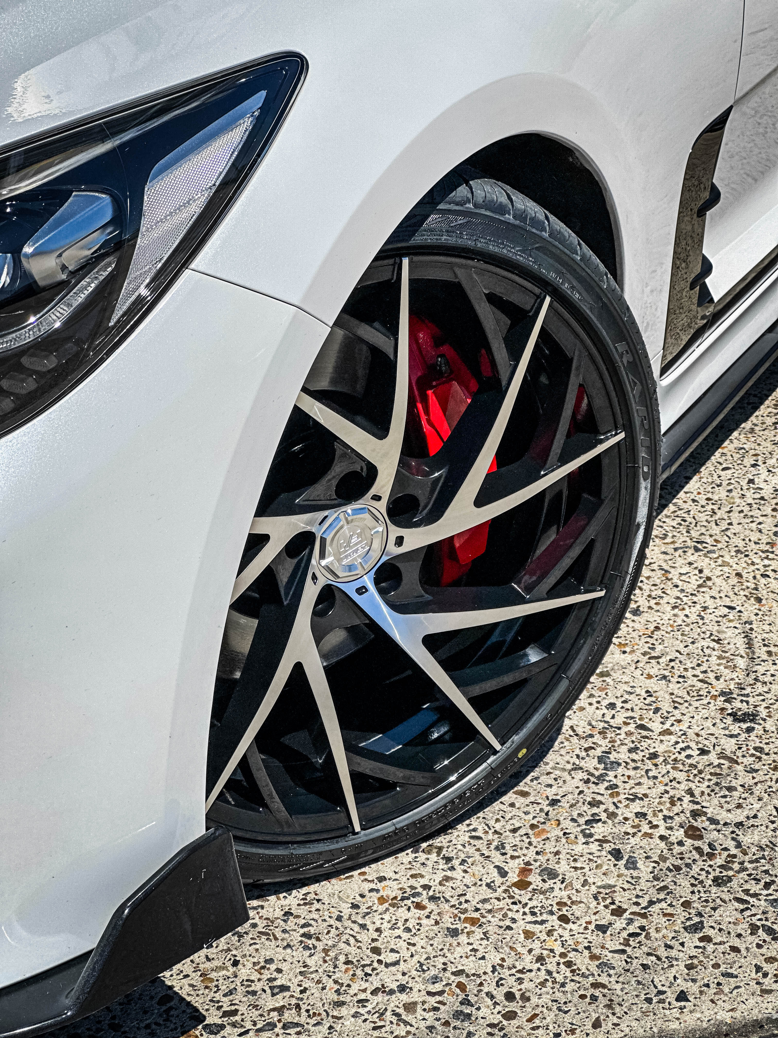 kia stinger lexani mugello gloss black machined face wheel #14046