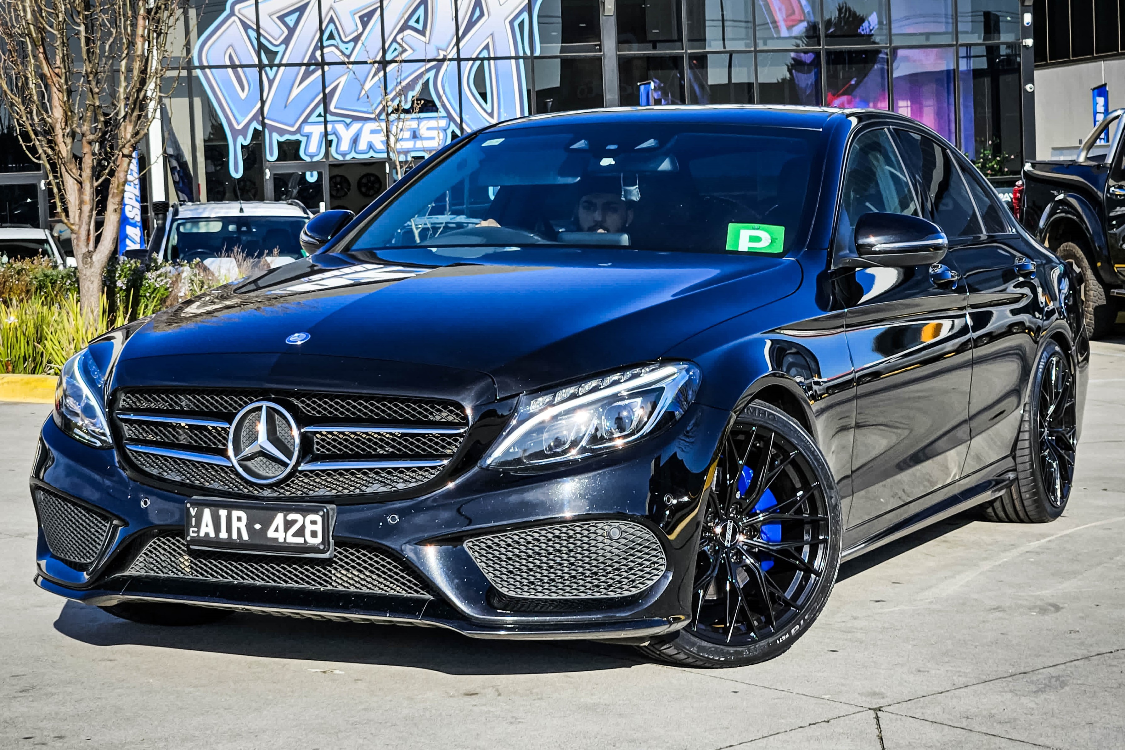 mercedes-benz c-class hussla rizz gloss black wheel #14050