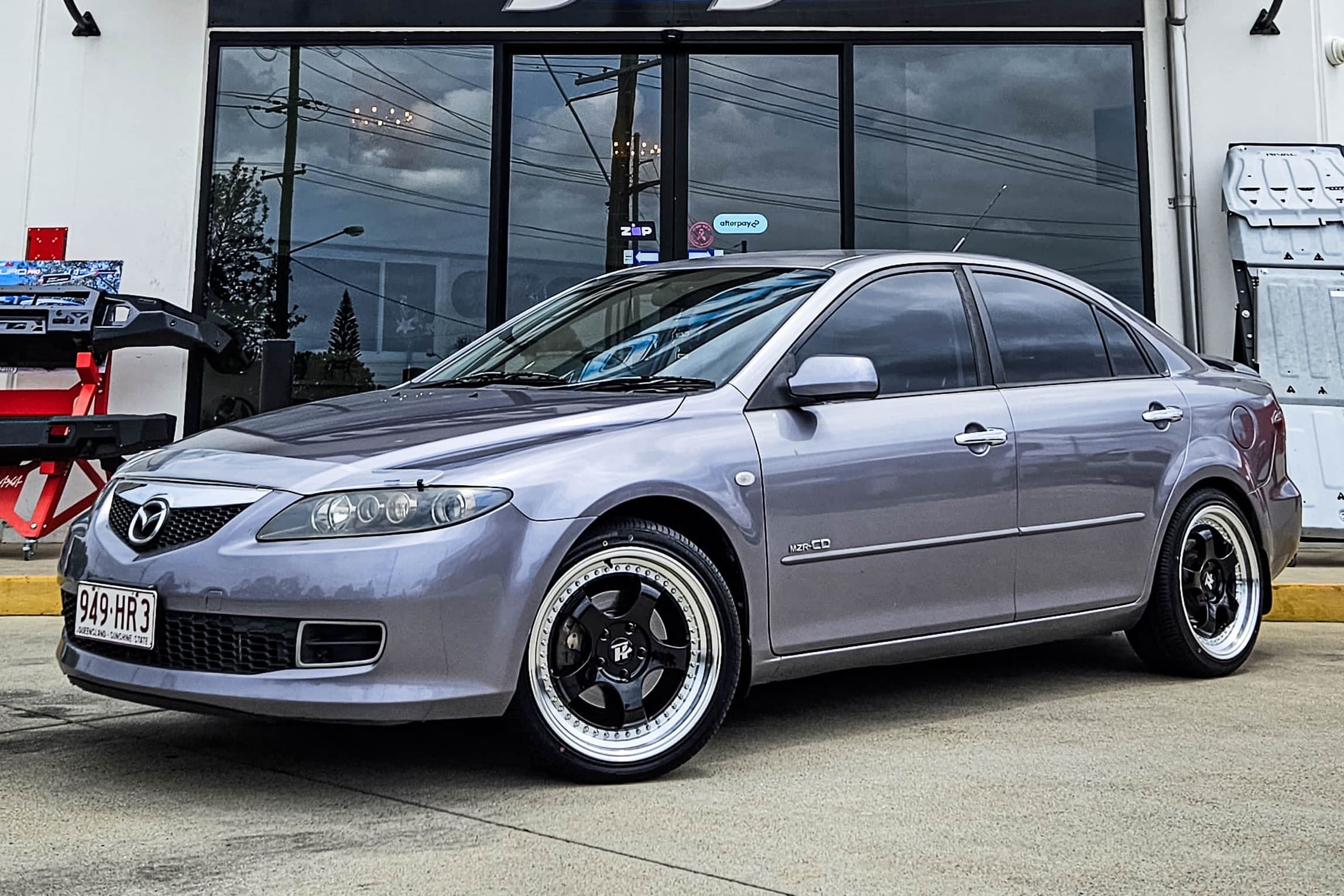 MAZDA 6 HUSSLA ZEN GLOSS BLACK CHROME RIVETS MACHINED LIP Wheel #14094