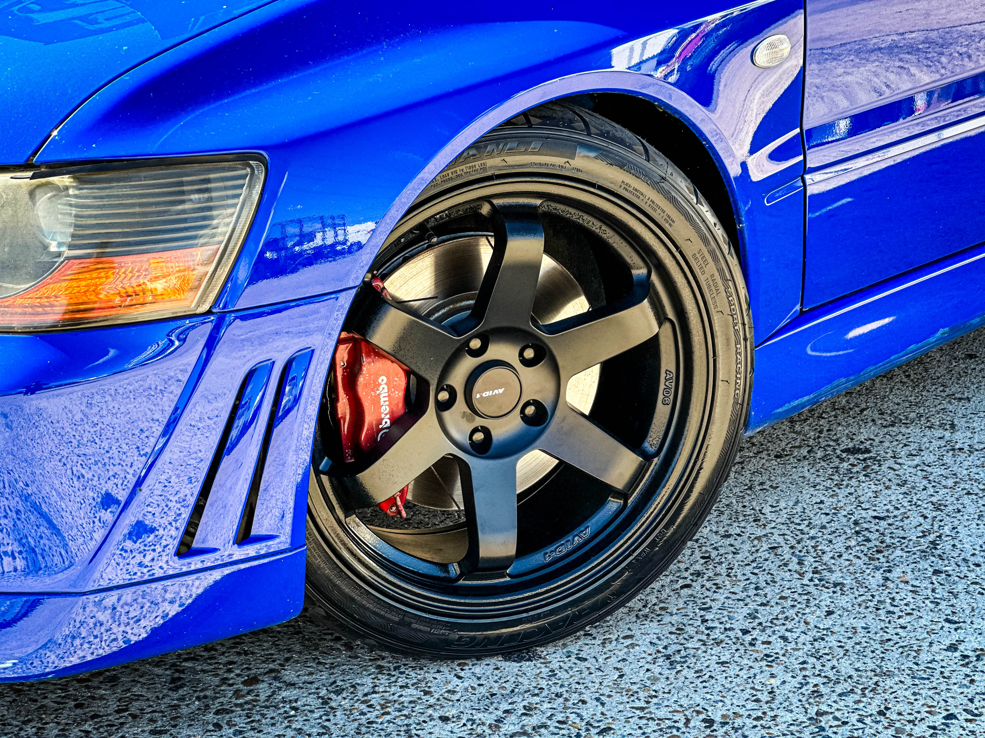 mitsubishi lancer evolution avid av-06 matte black wheel #14216