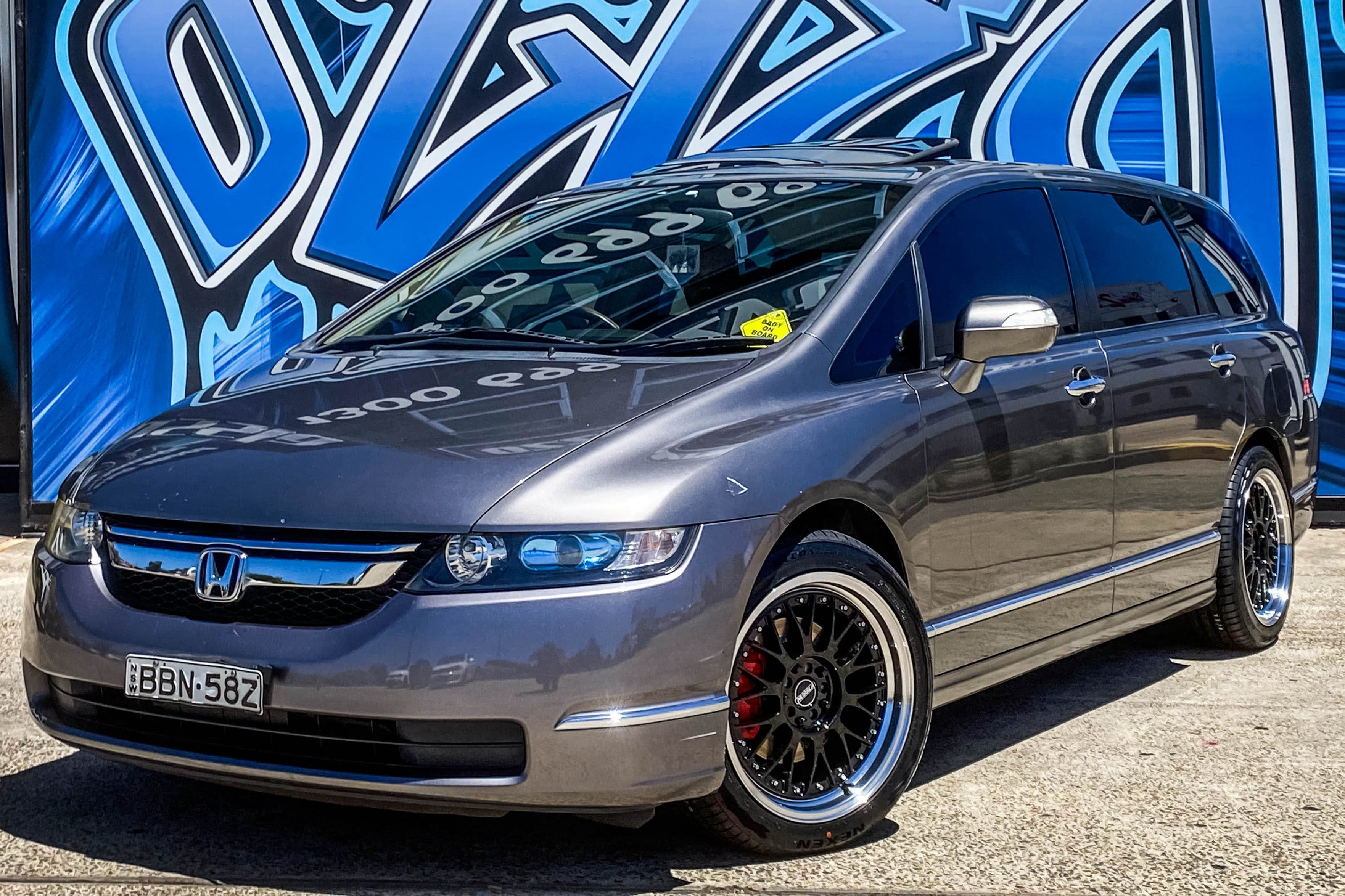 honda odyssey hussla 021 gloss black machined lip wheel #14308