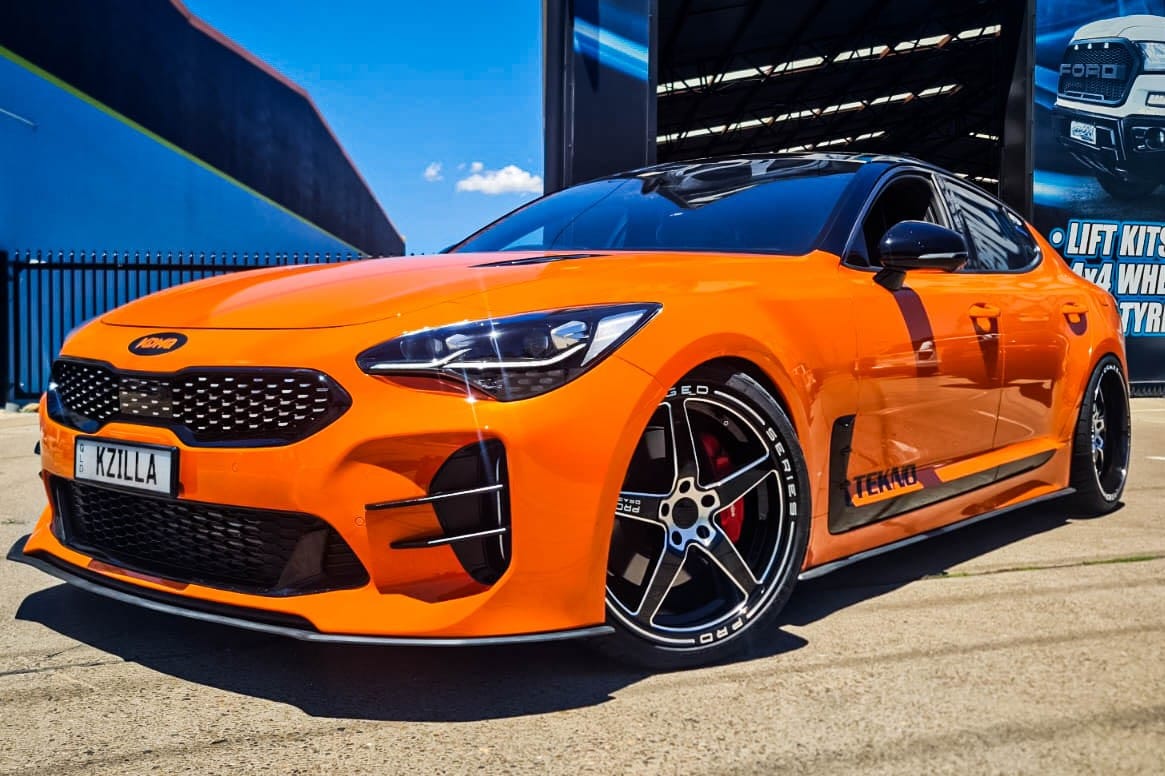 kia stinger pro drag pd1 black lip wheel #14460