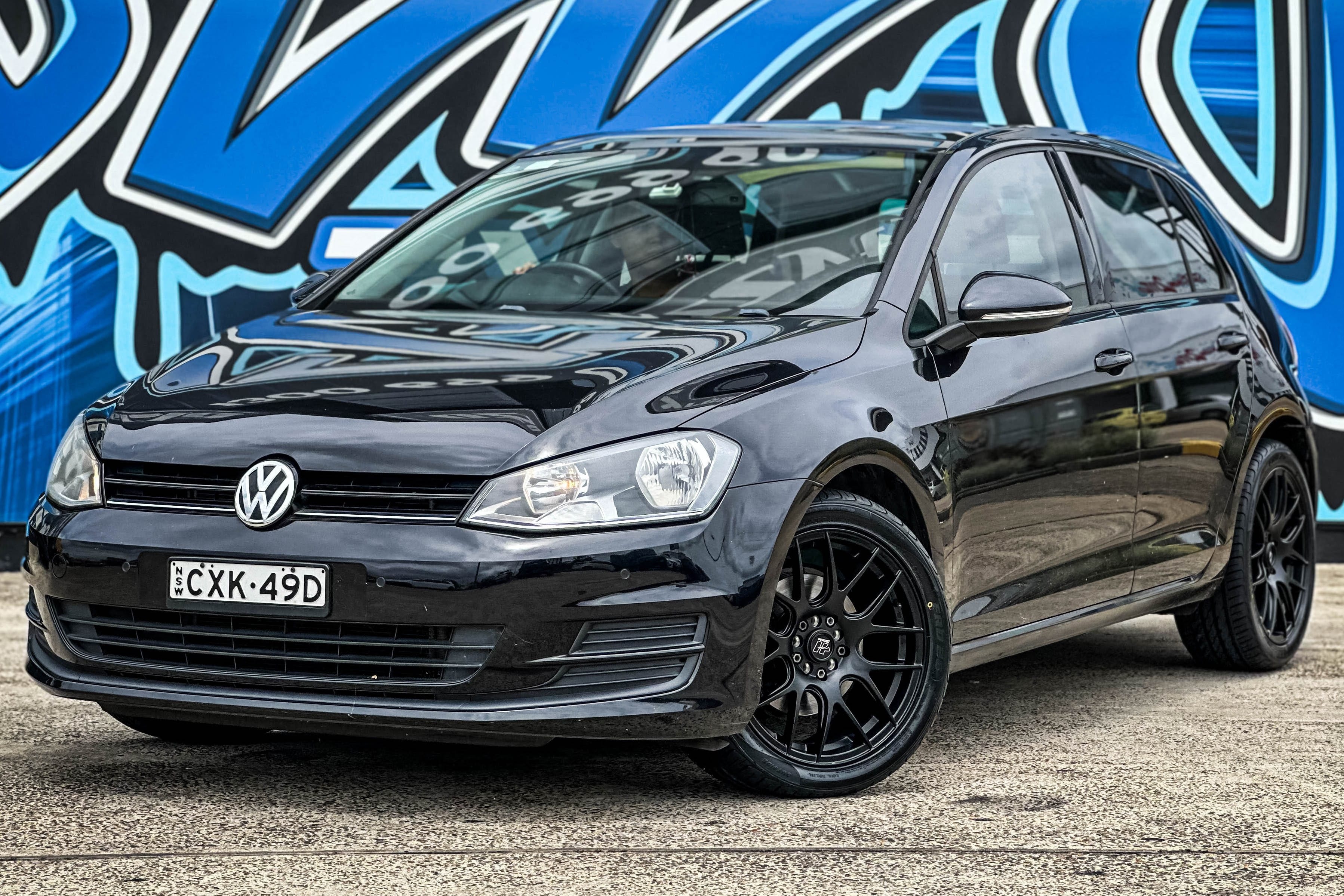 volkswagen golf hussla 030 matte black wheel #14567