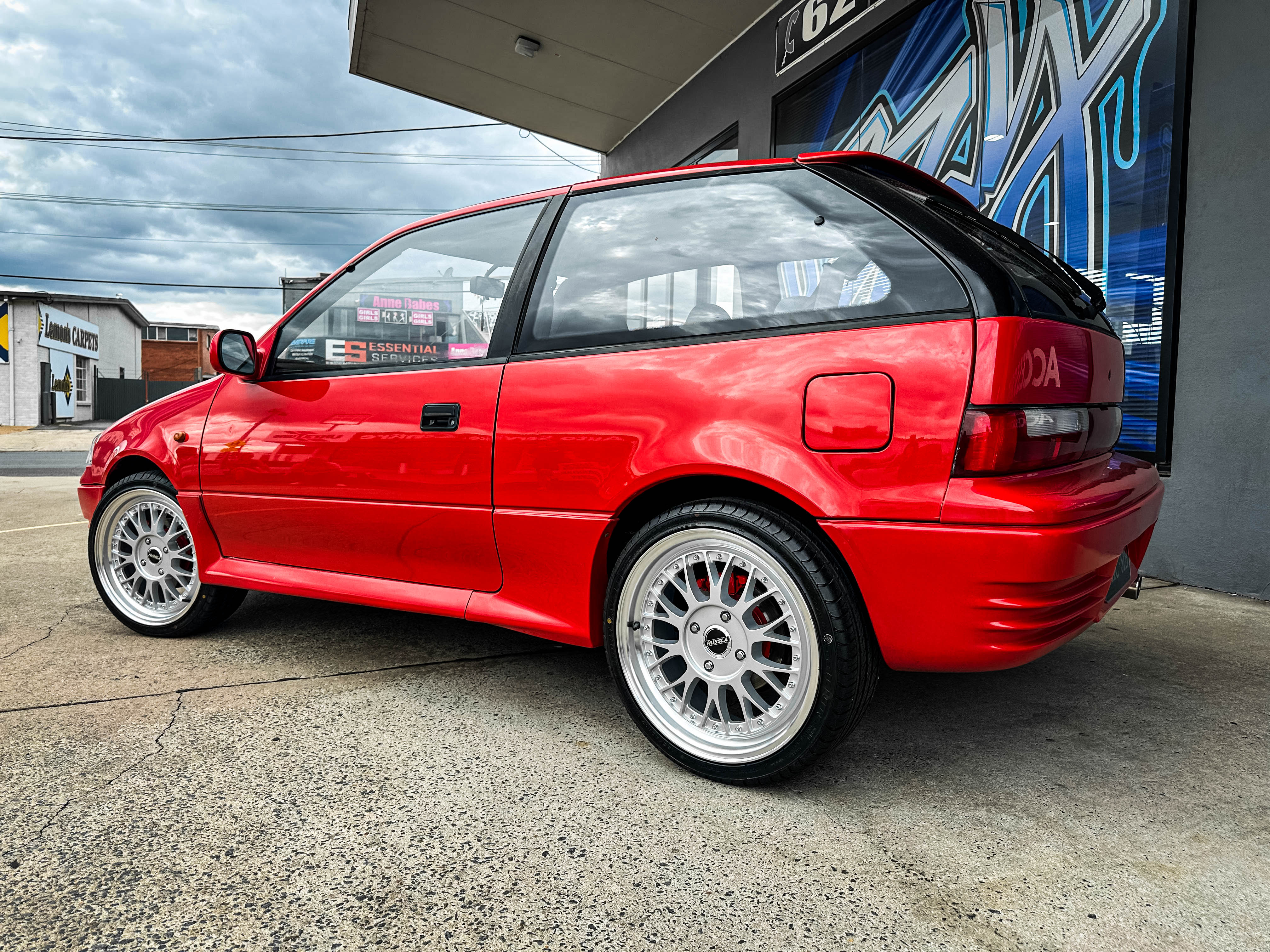suzuki swift hussla 021 silver machined lip wheel #14646