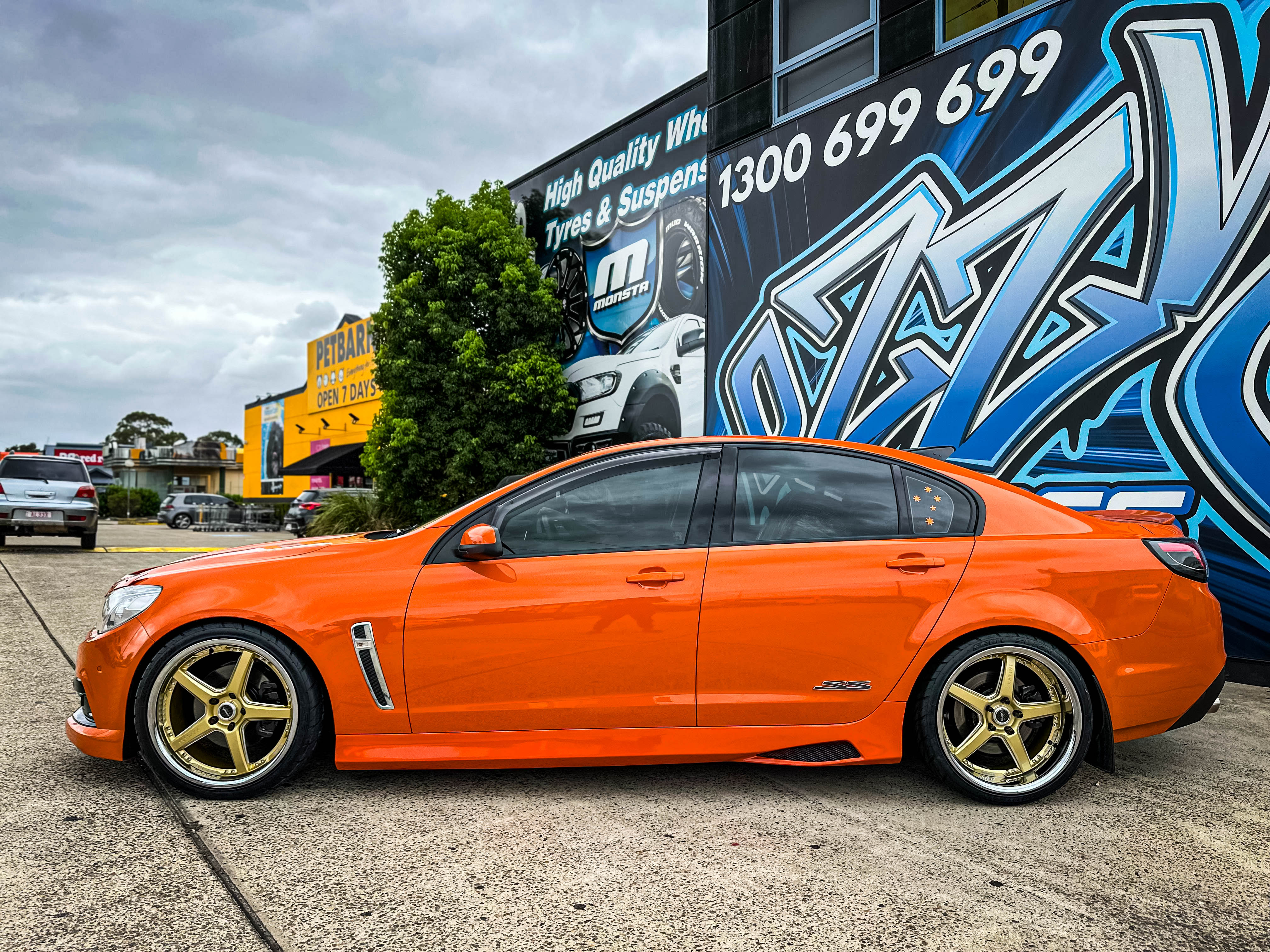 holden commodore vertini drift gold chrome lip wheel #14661