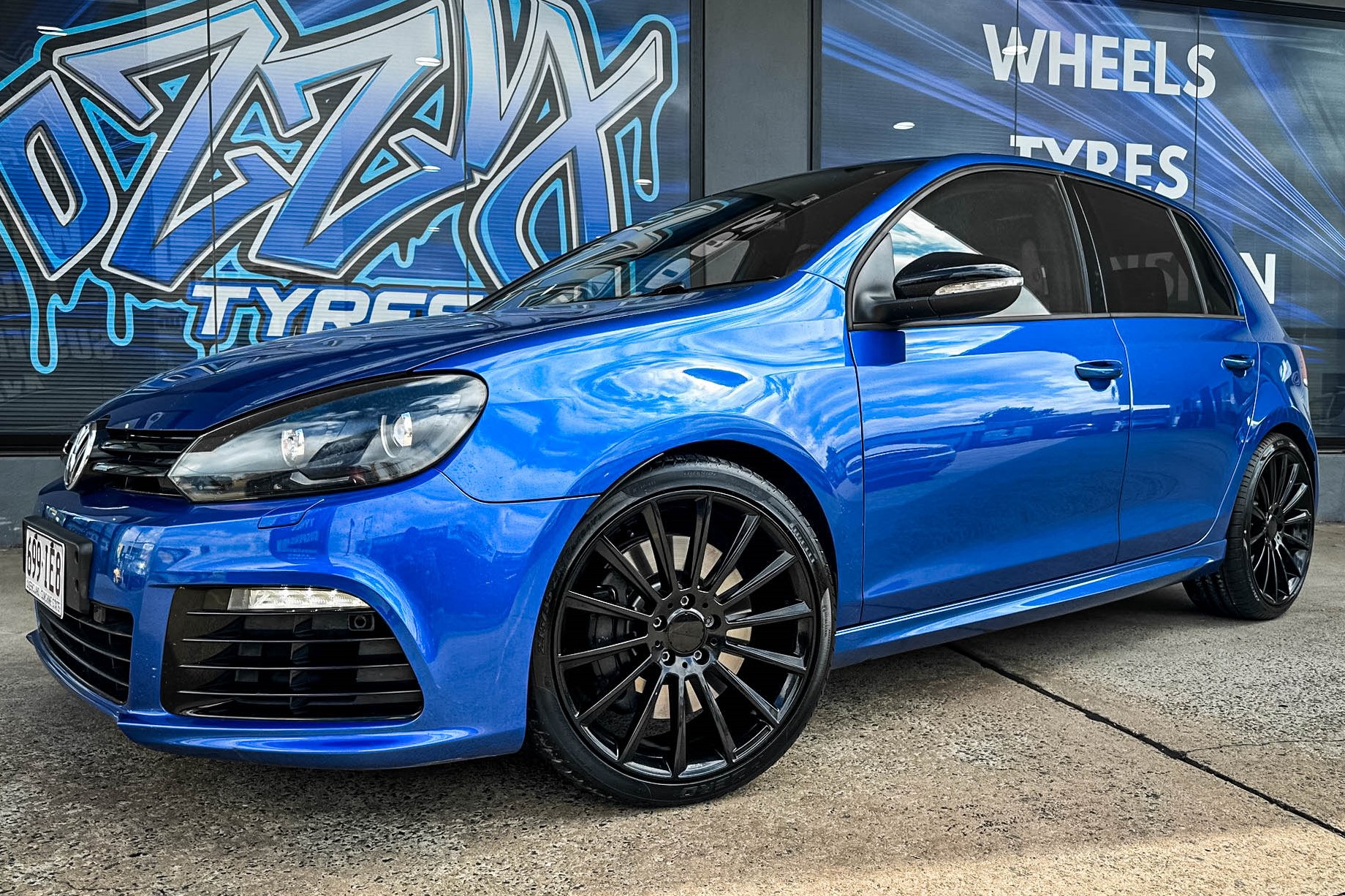 volkswagen golf euro spec replica fan 466 gloss black wheel #14692