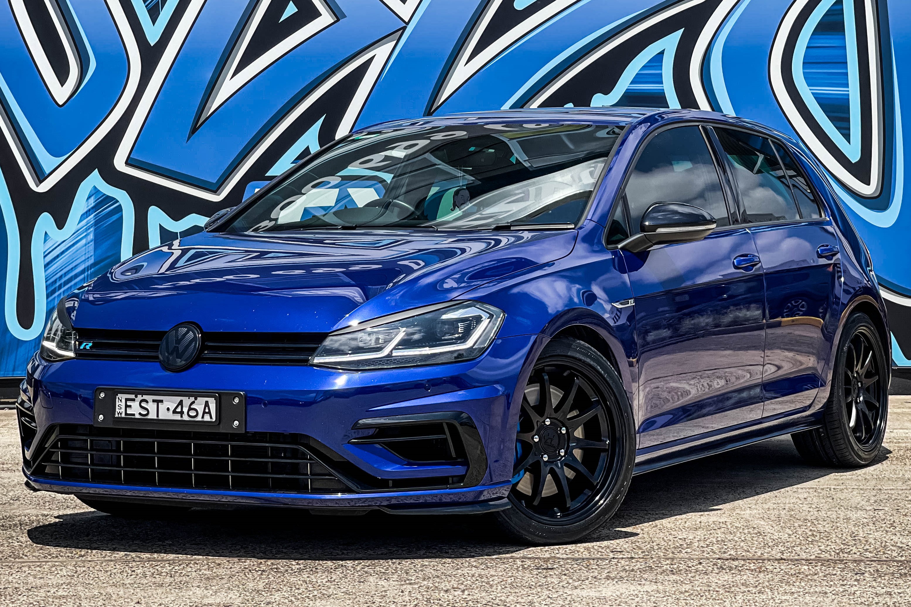 volkswagen golf hussla jdm matte black wheel #14693