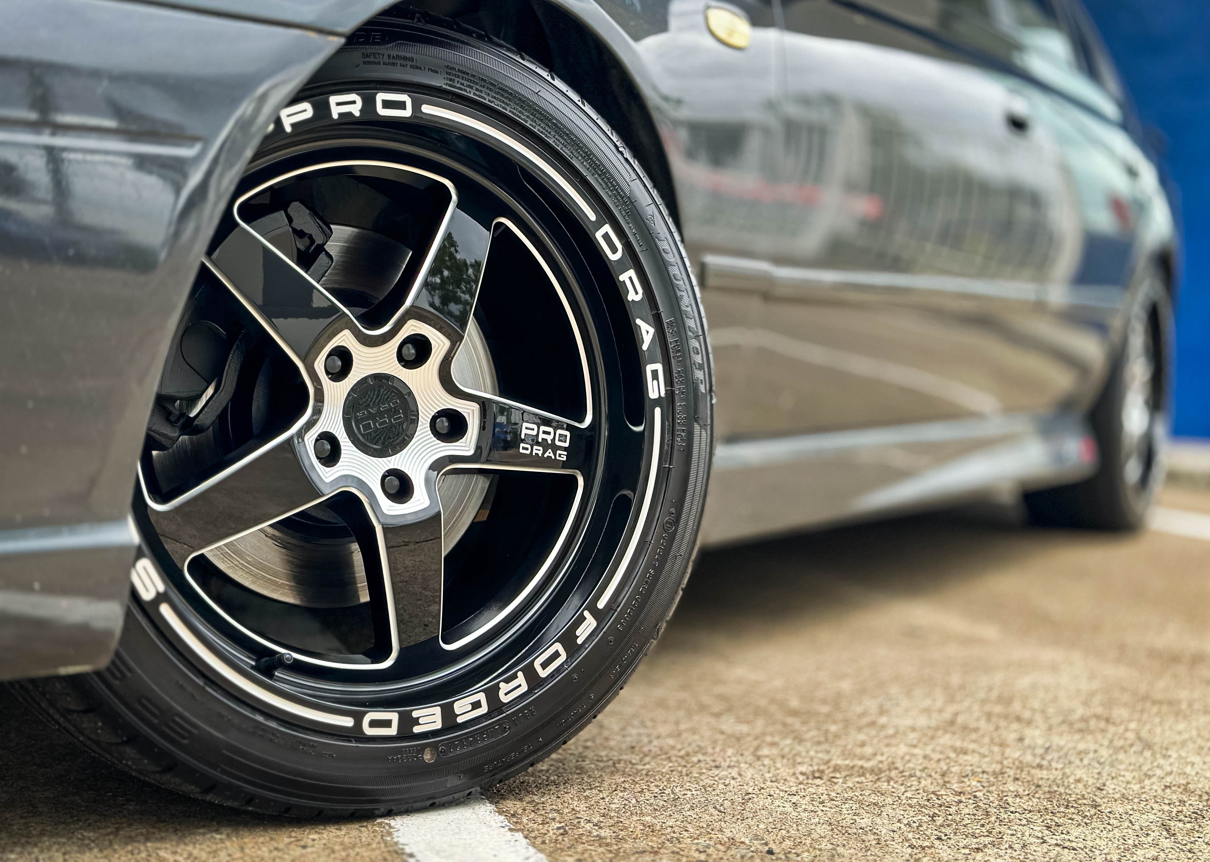 ford falcon pro drag pd1 black lip wheel #14781