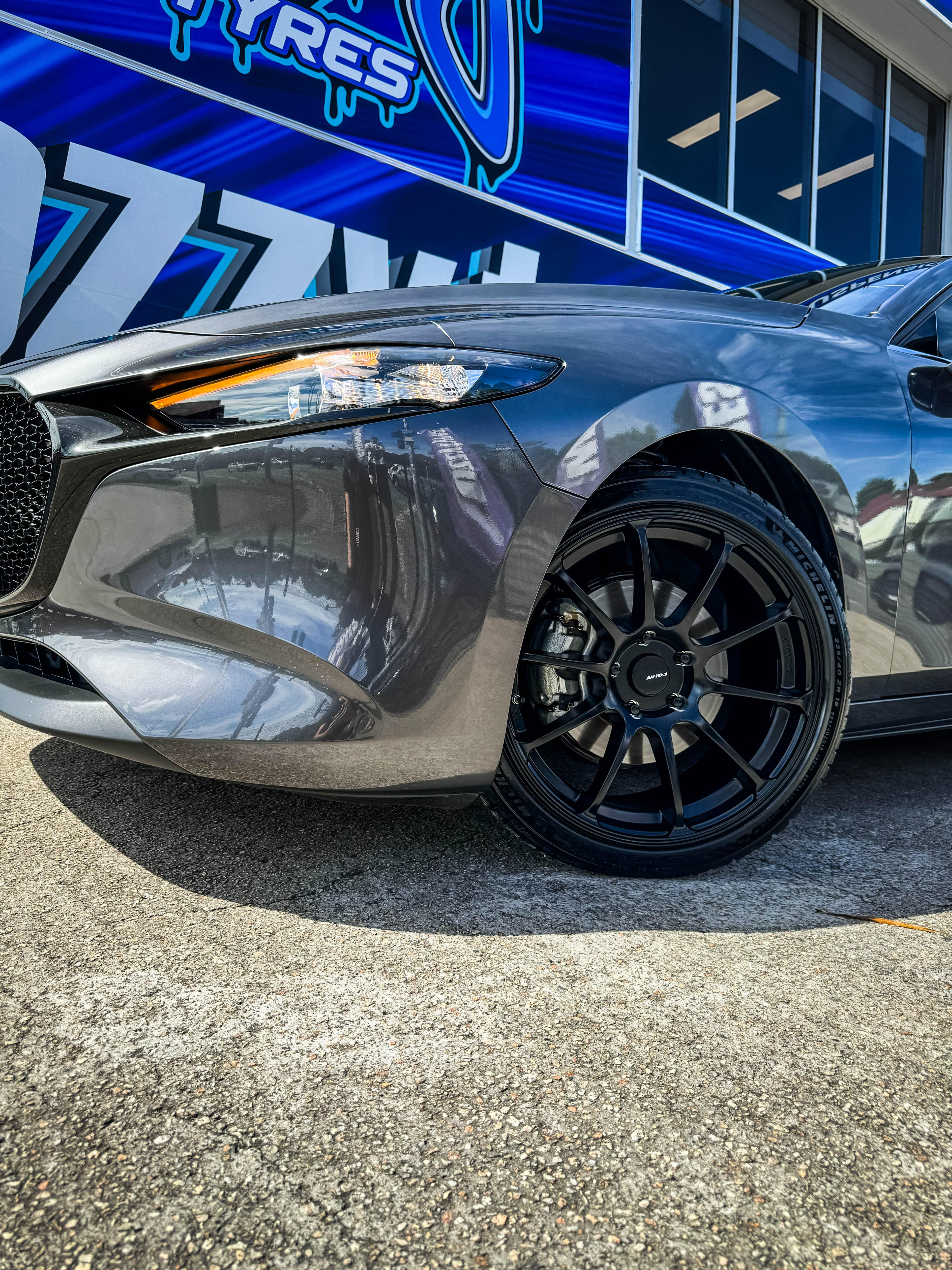 mazda 3 avid av-27 matte black wheel #15157