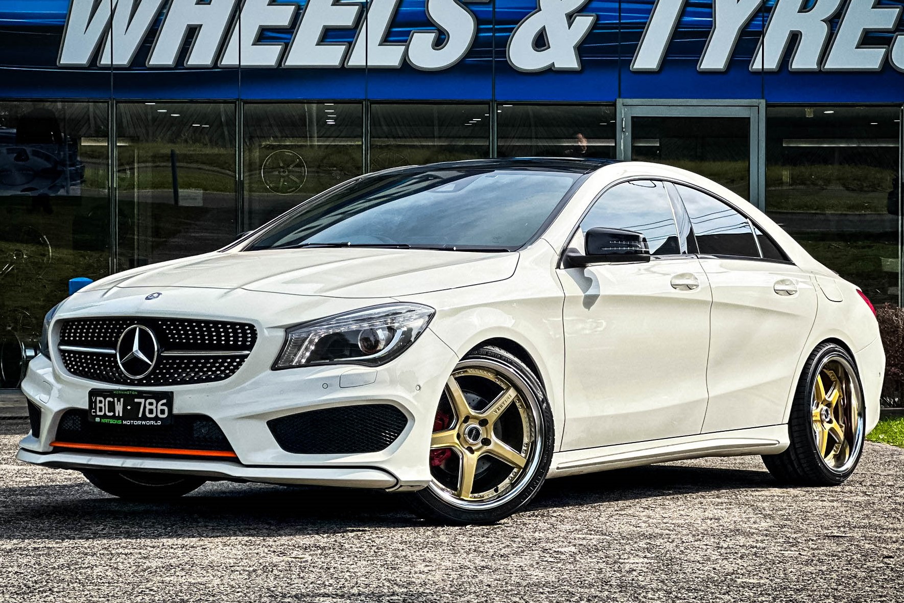 mercedes-benz cla-class vertini drift gold chrome lip wheel #15178