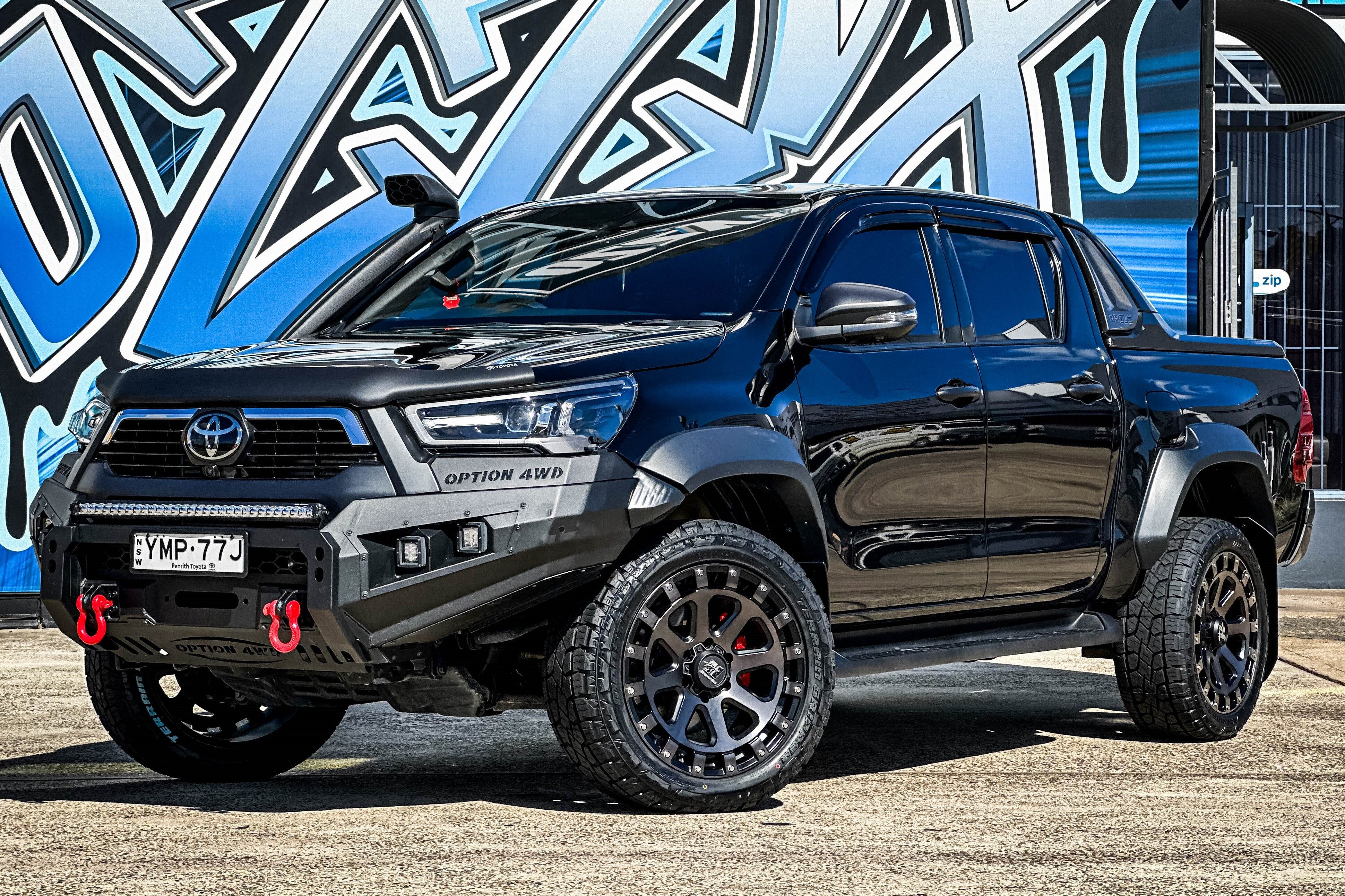 toyota hilux hussla take over dark tint chrome bolts wheel #15245