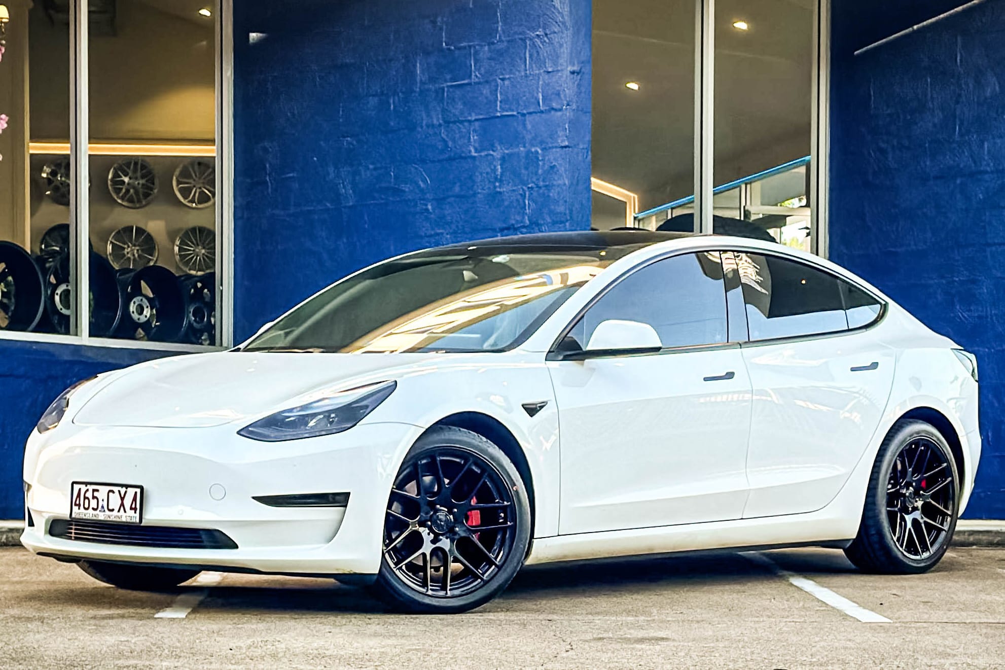 tesla model 3 hussla euro gloss black wheel #15393