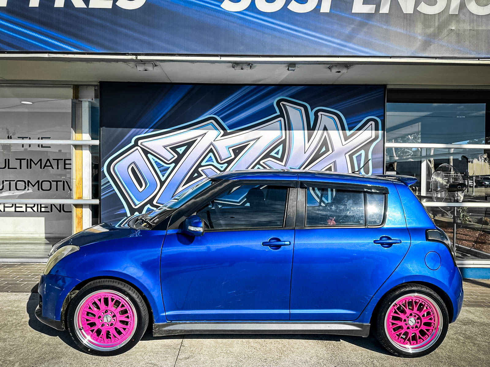 suzuki swift hussla 021 pink machined lip wheel #15555