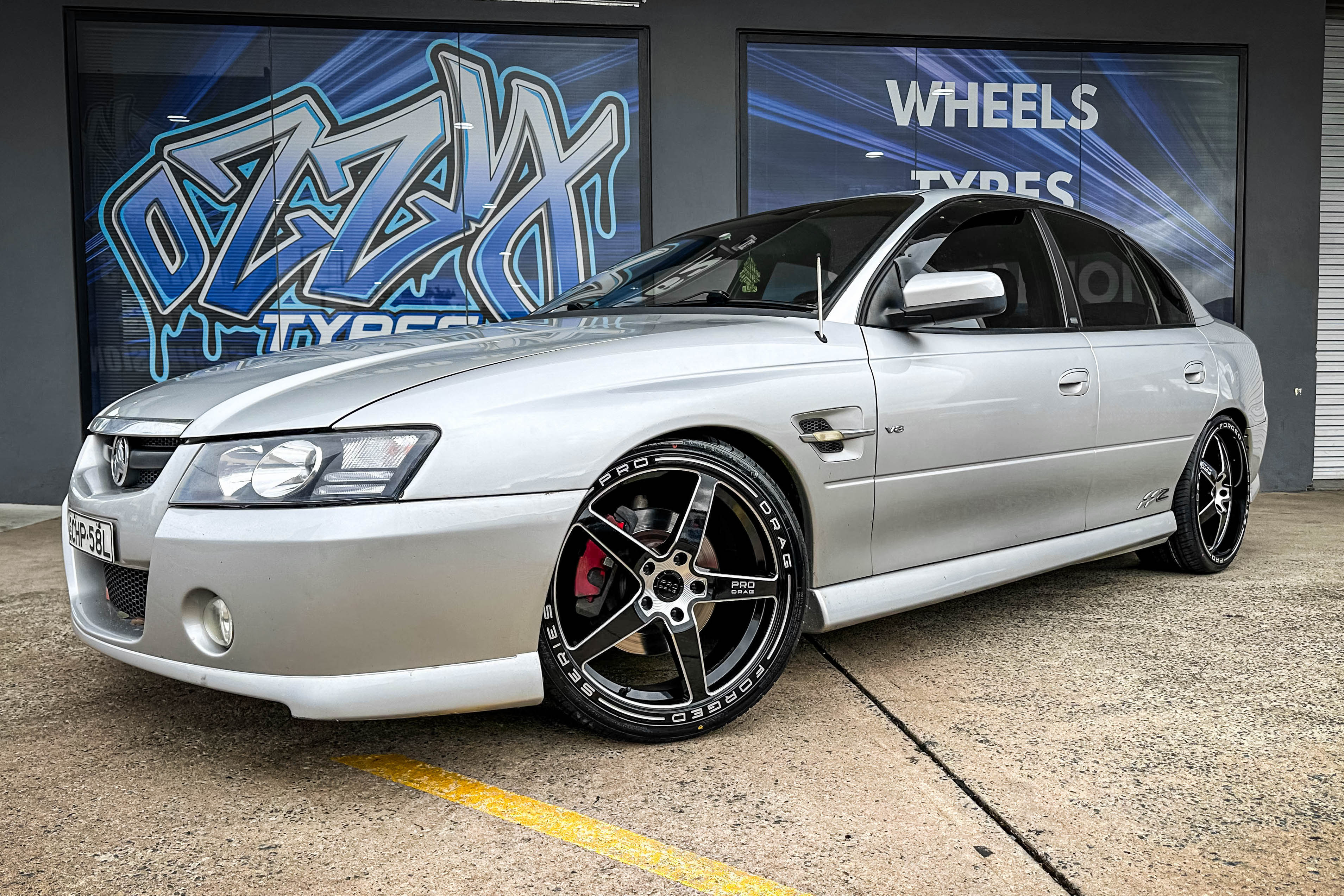 holden commodore pro drag pd1 black lip wheel #15615