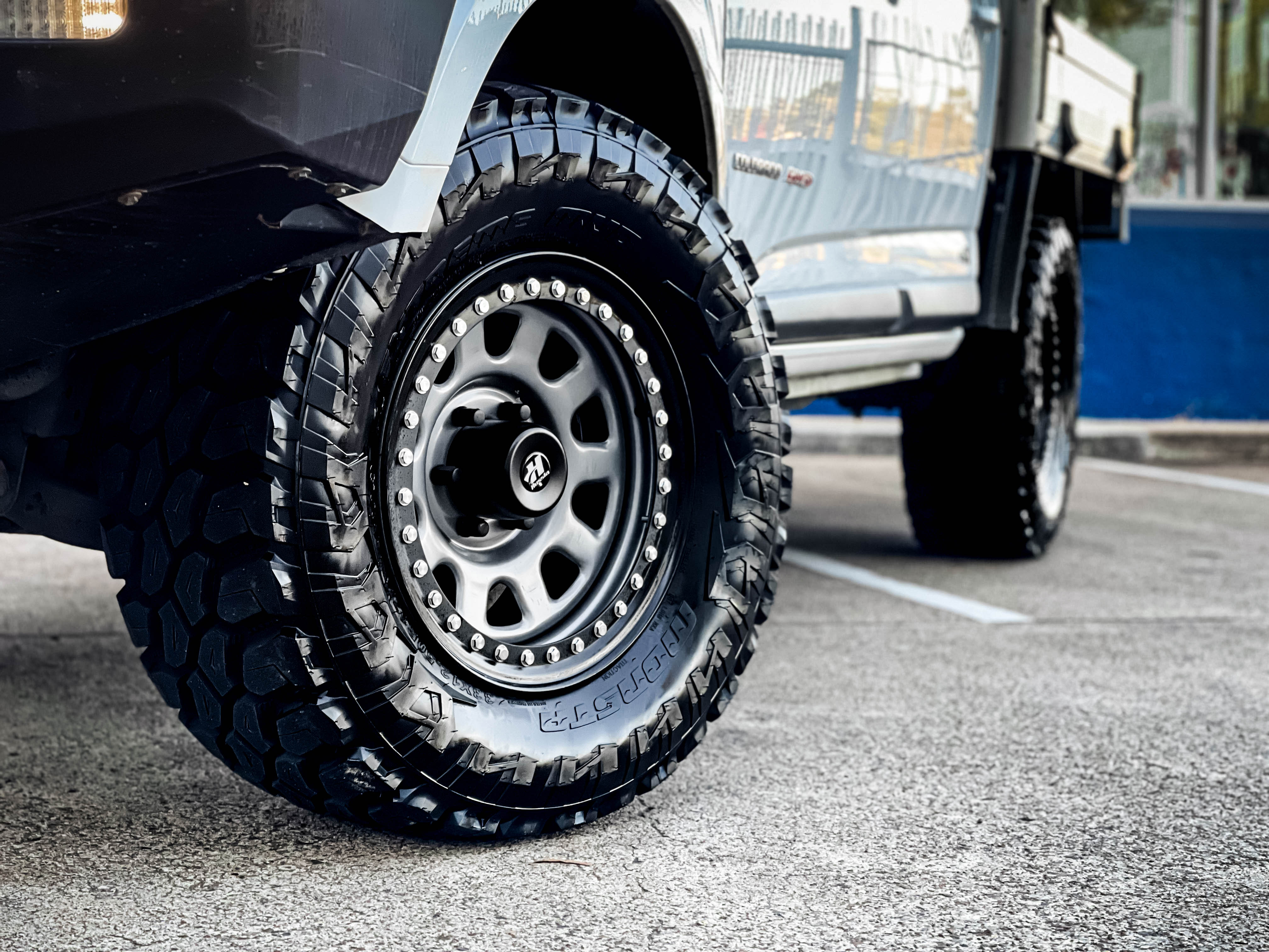 holden colorado revolution steel wheel matte grey black lip chrome ...