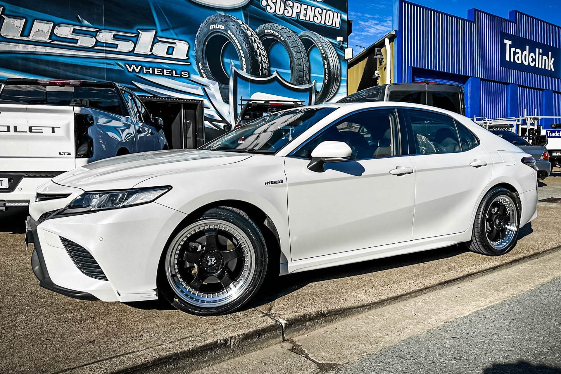 TOYOTA CAMRY HUSSLA ZEN GLOSS BLACK CHROME RIVETS MACHINED LIP Wheel #15729