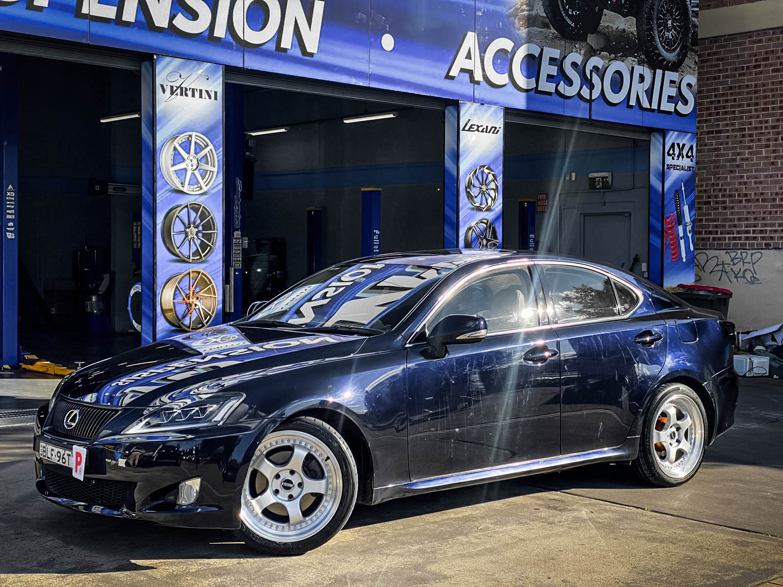 lexus is hussla zen bright silver polished lip wheel #15829