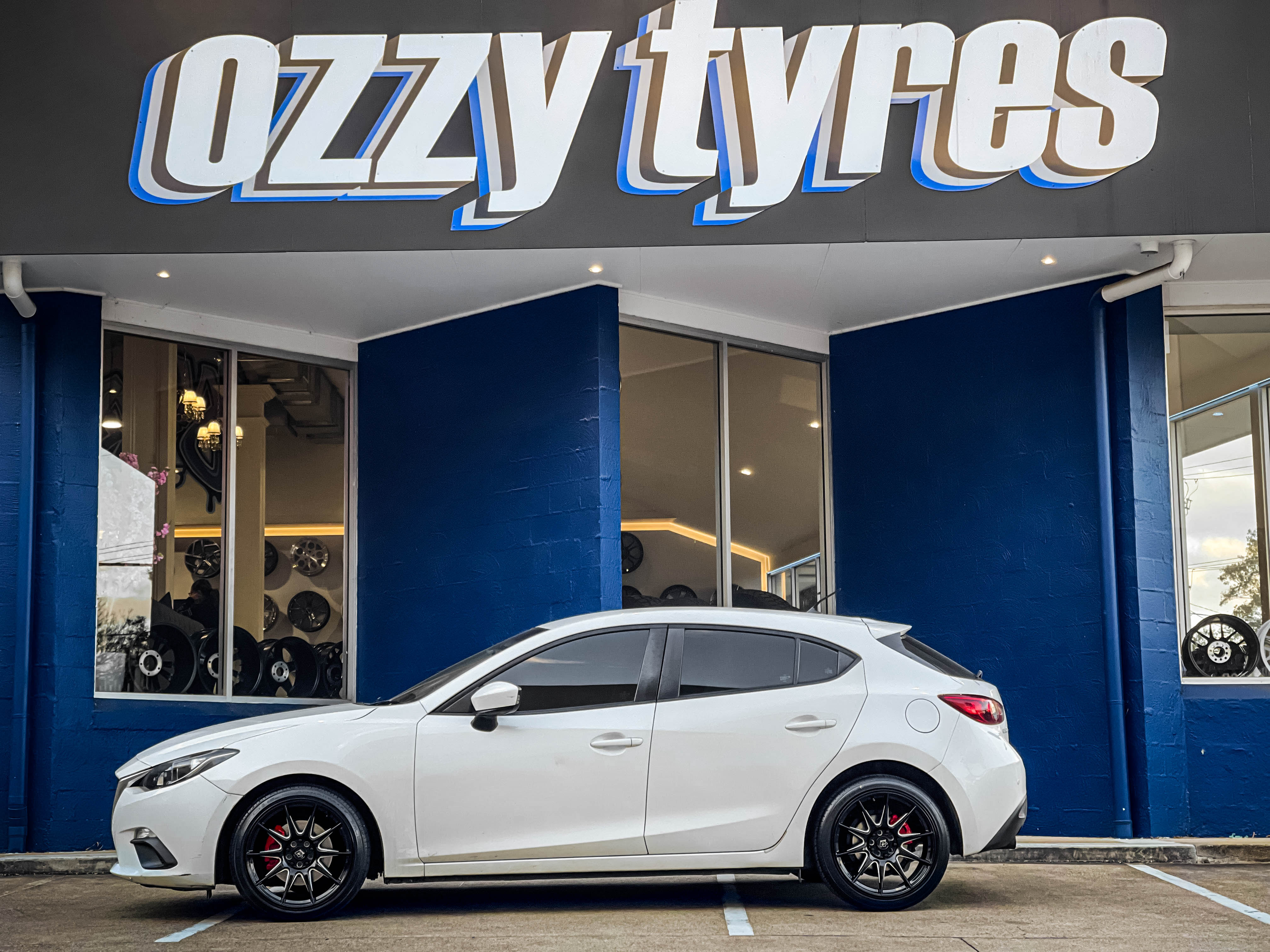 mazda 3 hussla 027 gloss black milled spokes wheel #15968
