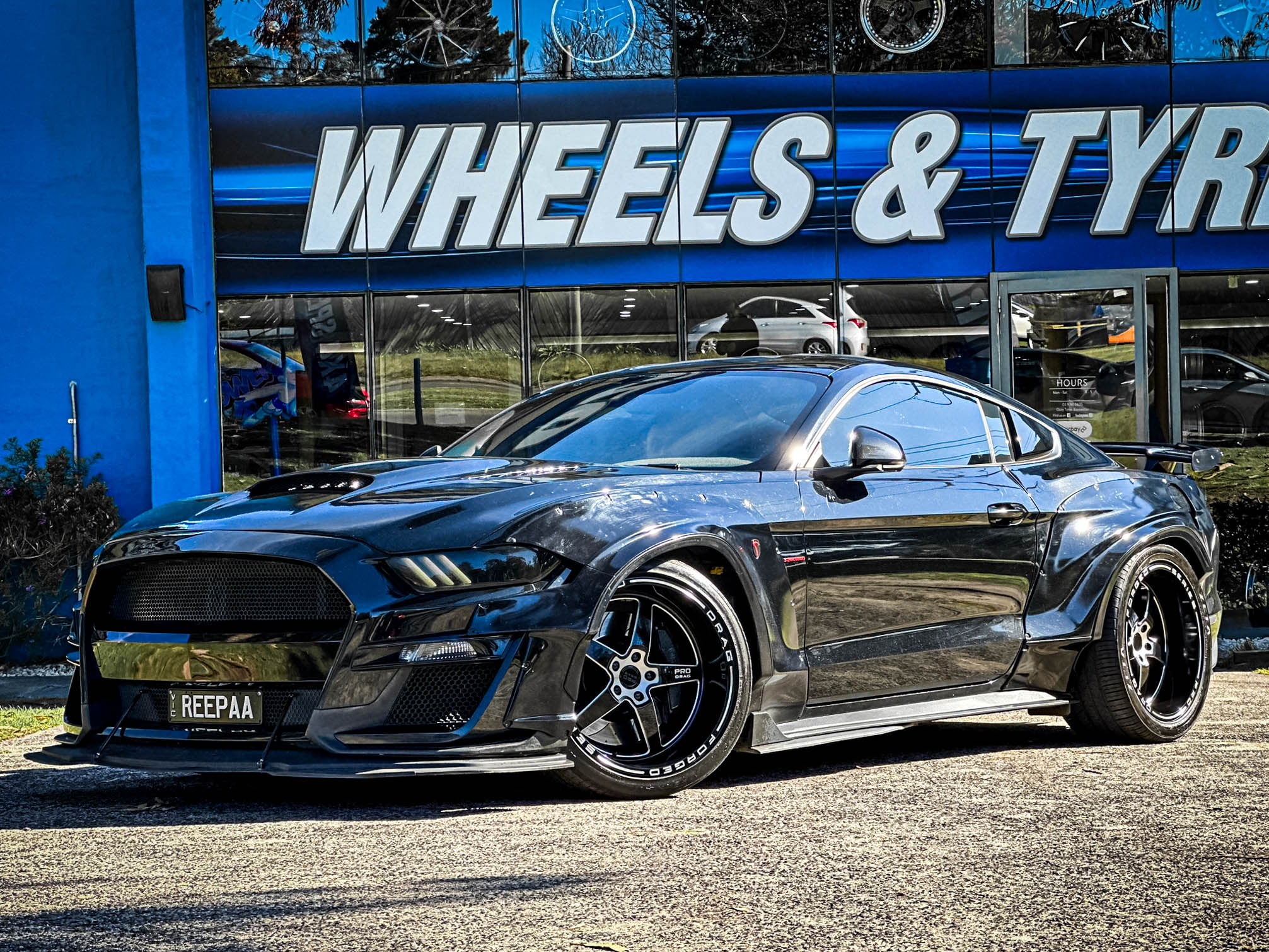 ford mustang pro drag pd1 black lip wheel #16007