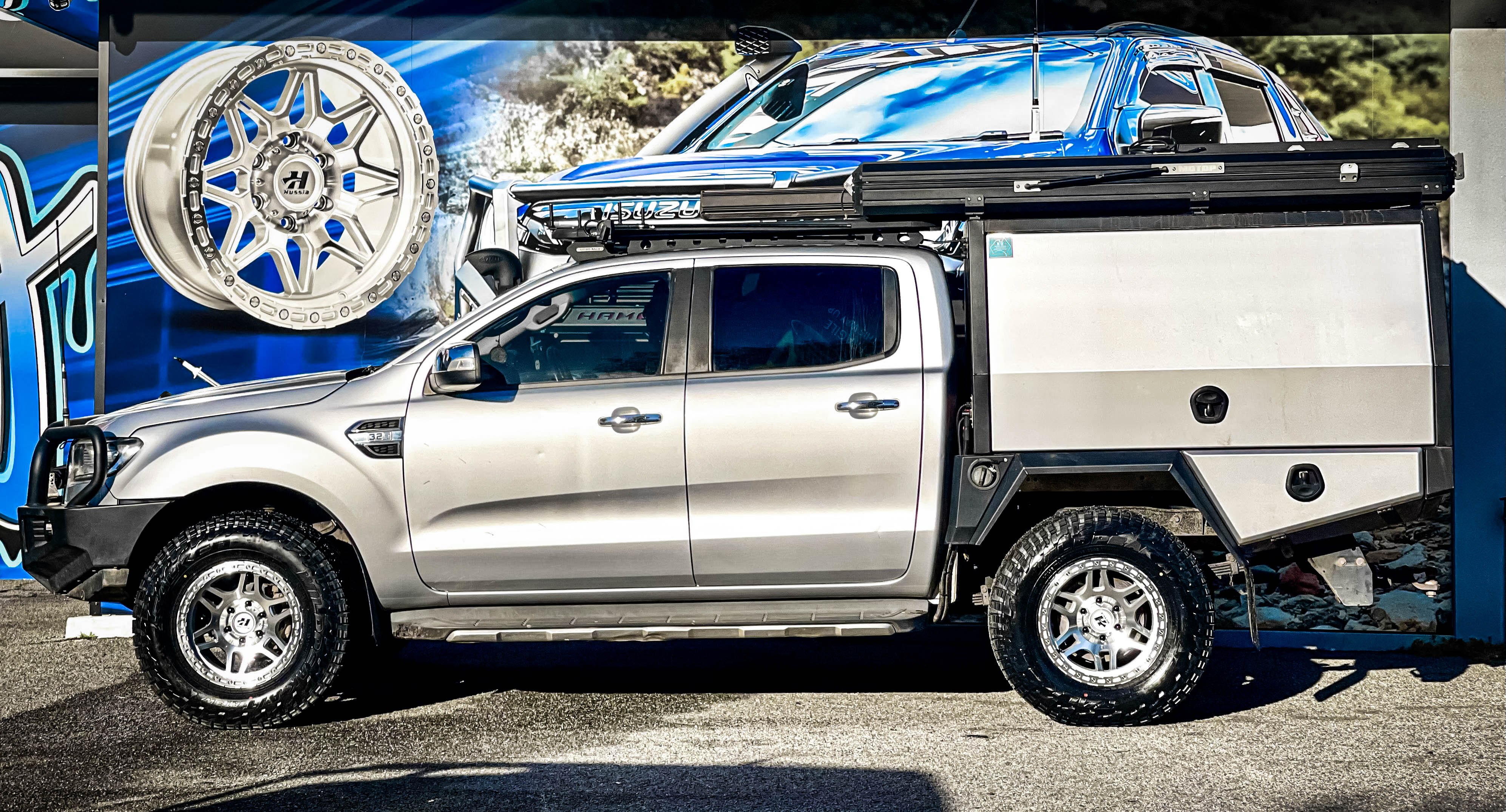 ford ranger hussla terror diamond cut machined wheel #16008