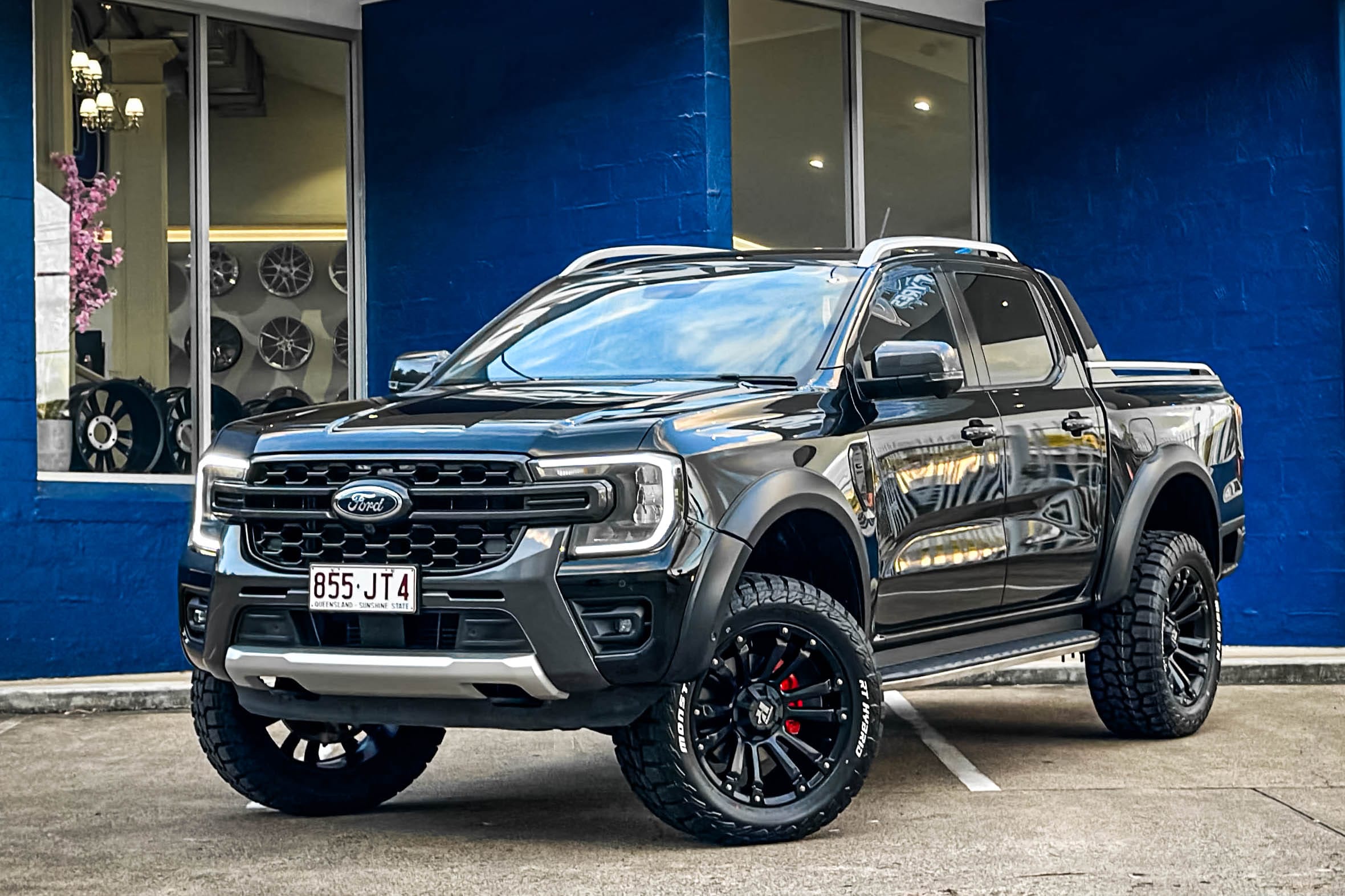ford ranger hussla ambush matte black wheel #16137