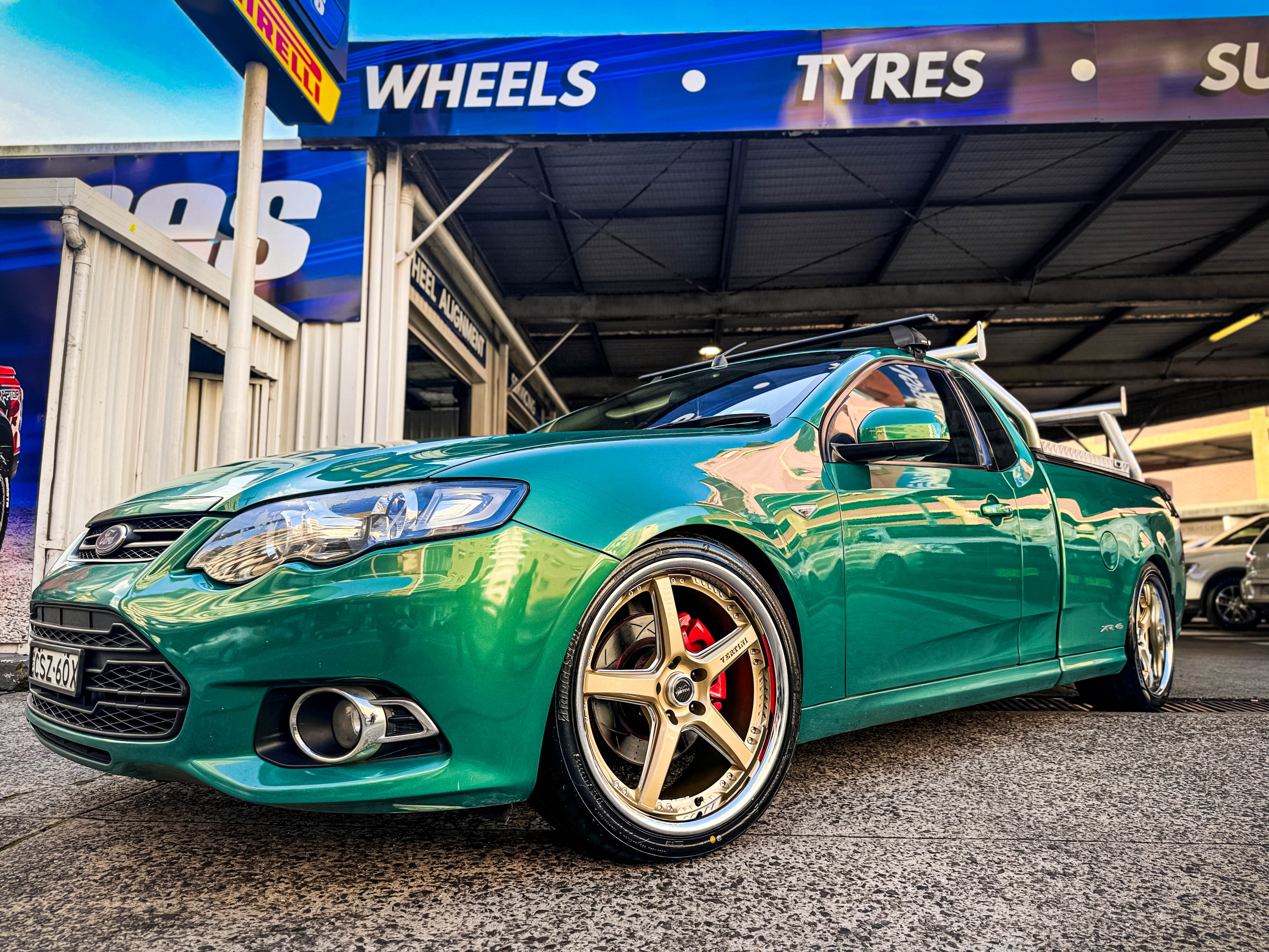 ford falcon ute vertini drift gold chrome lip wheel #16174