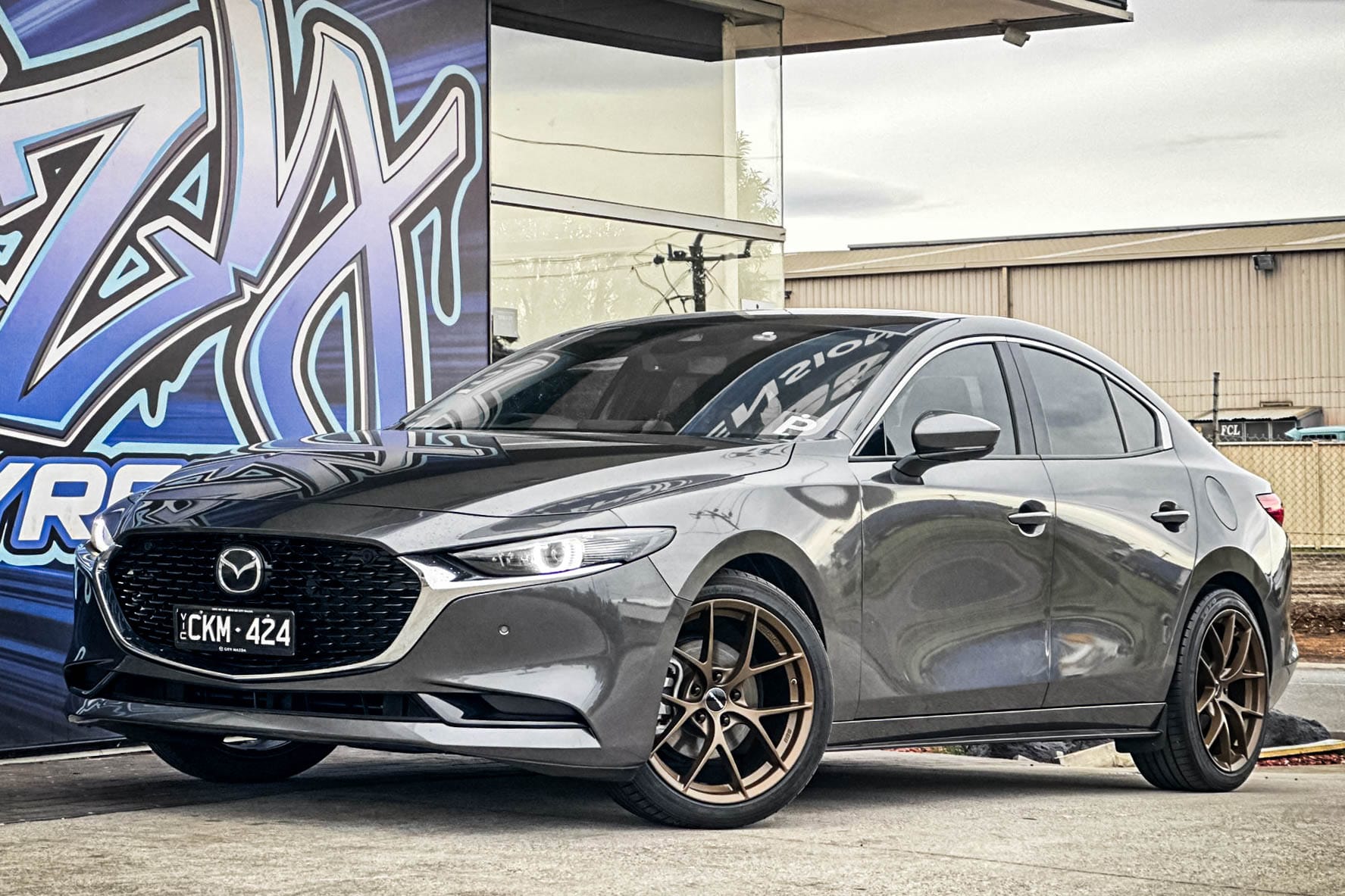 mazda 3 hussla forged b5 matte bronze wheel #16194