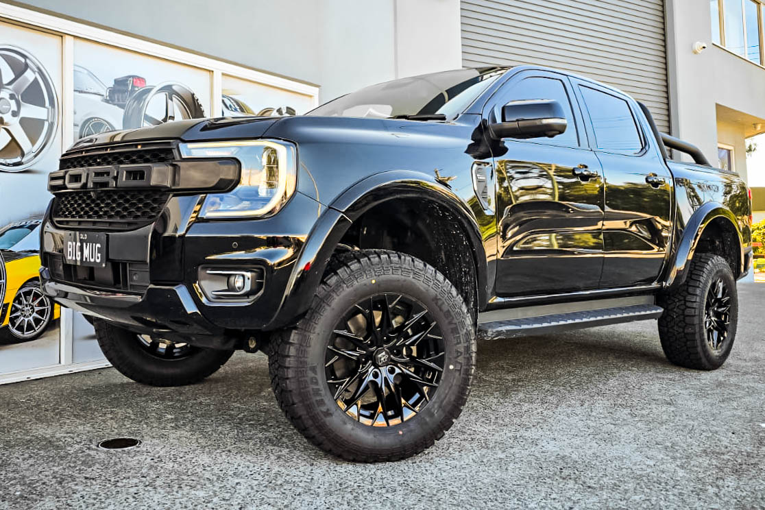 ford ranger hussla phantom gloss black wheel #16236