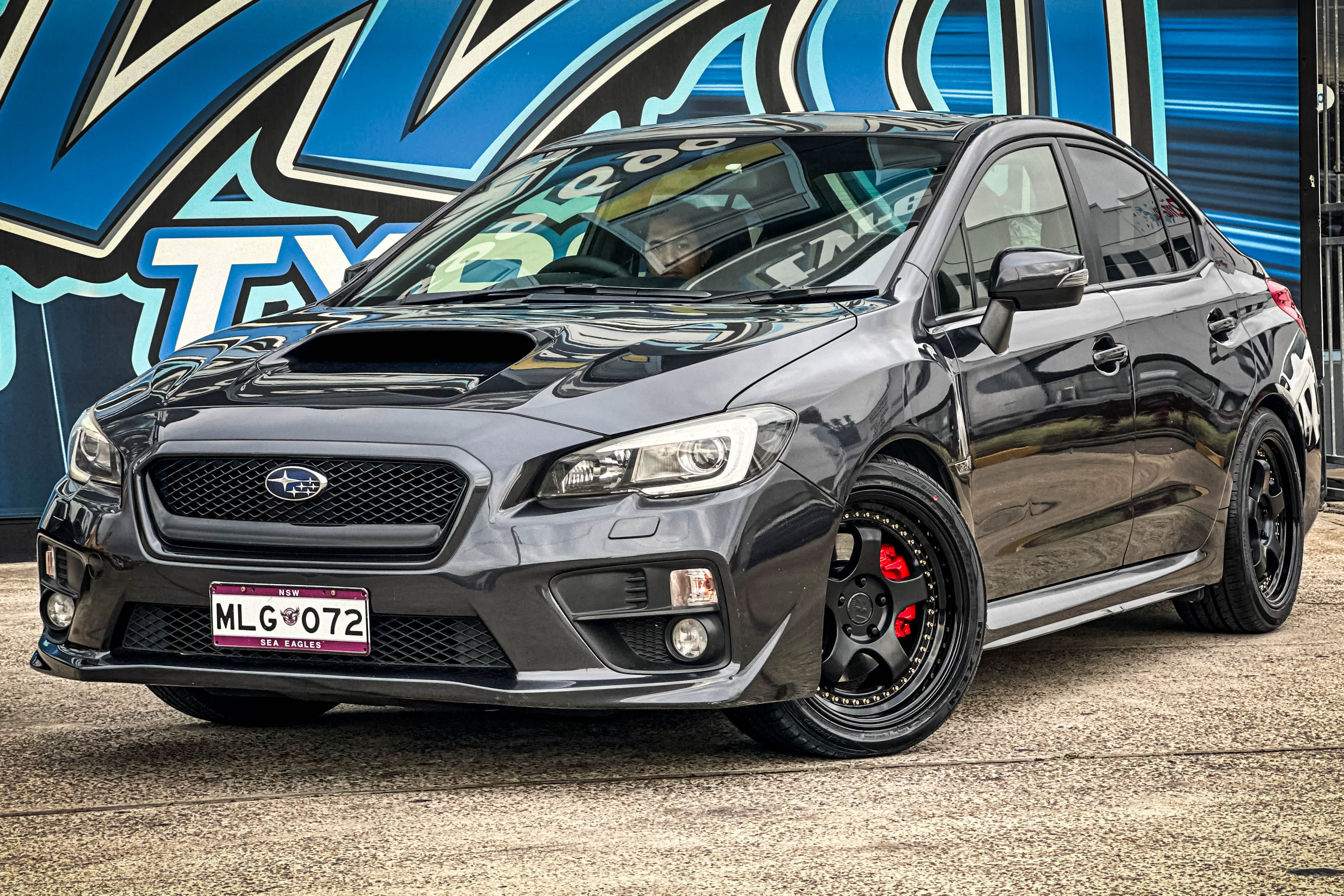 subaru wrx hussla zen matte black gold rivets gloss black lip wheel #16261