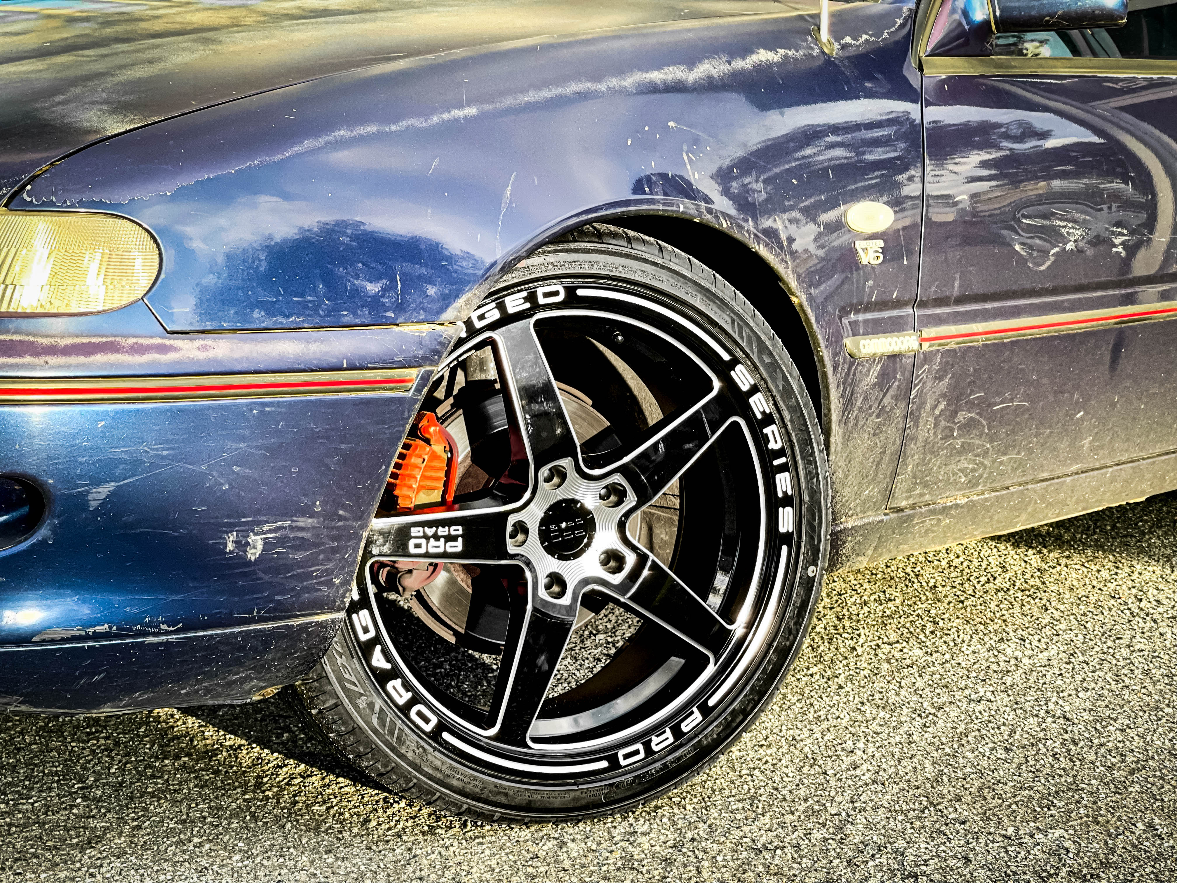 holden commodore ute pro drag pd1 black lip wheel #16296