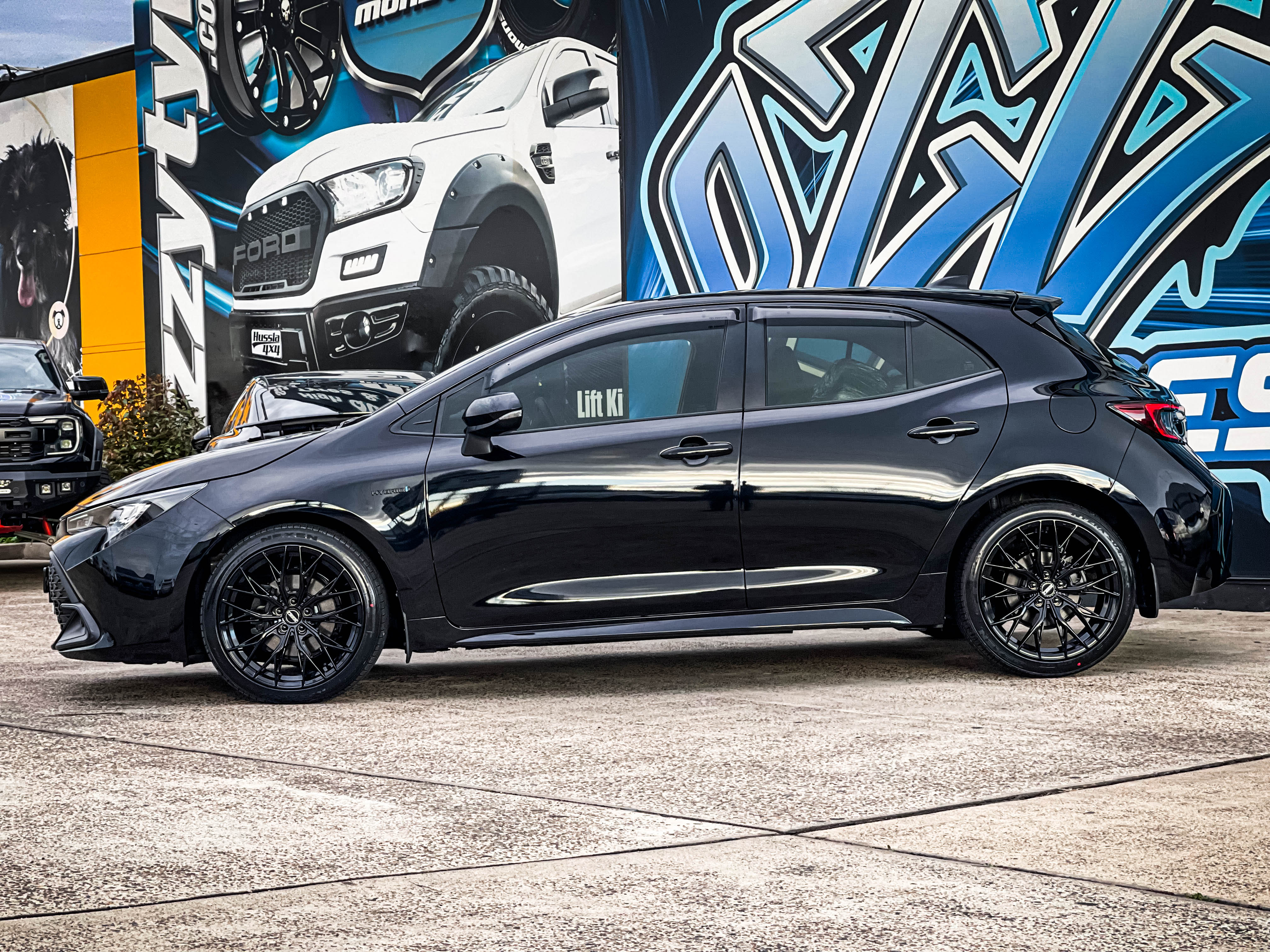 toyota corolla hussla rizz gloss black wheel #16388