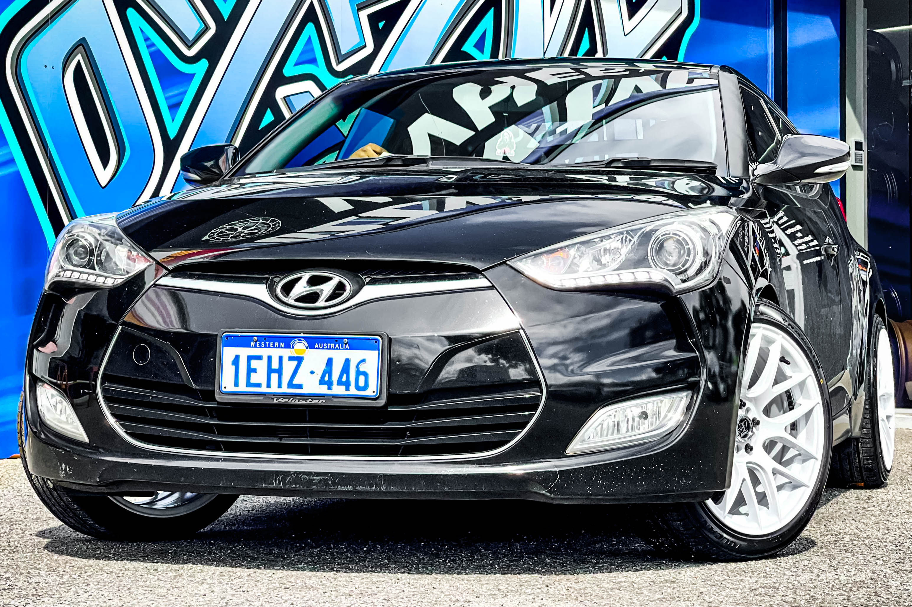 hyundai veloster hussla 030 gloss white wheel #16552