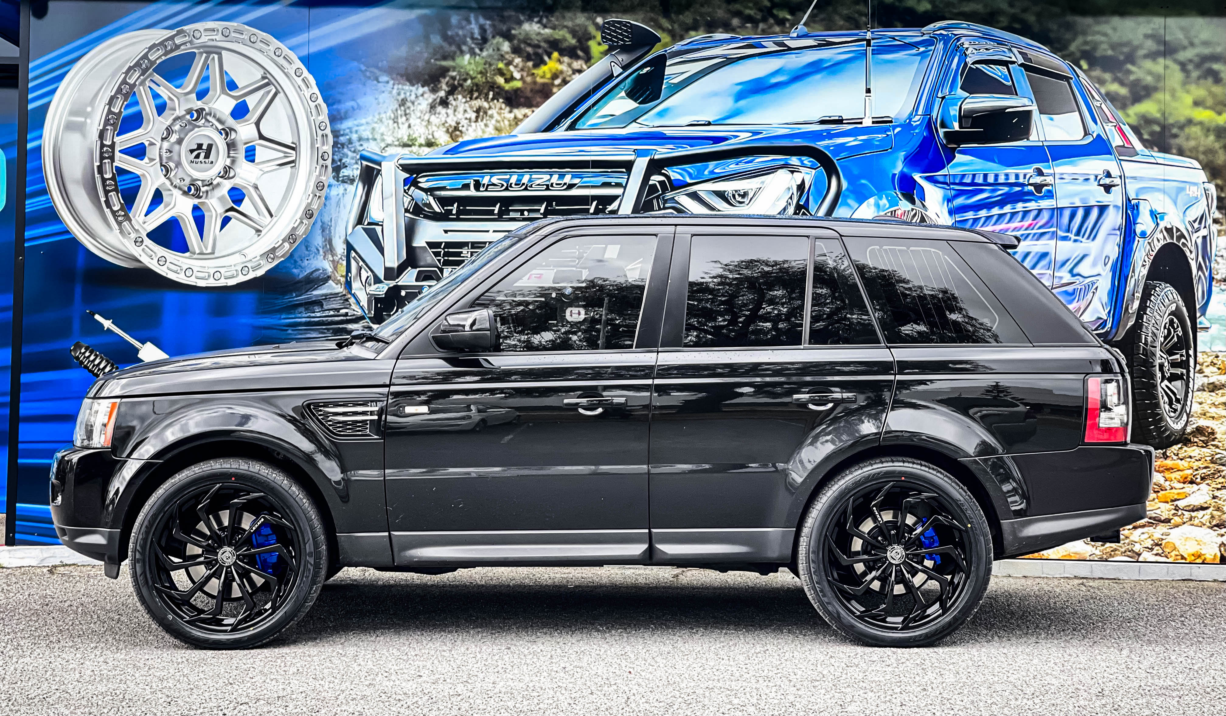 land rover range rover lexani static full gloss black wheel #16604
