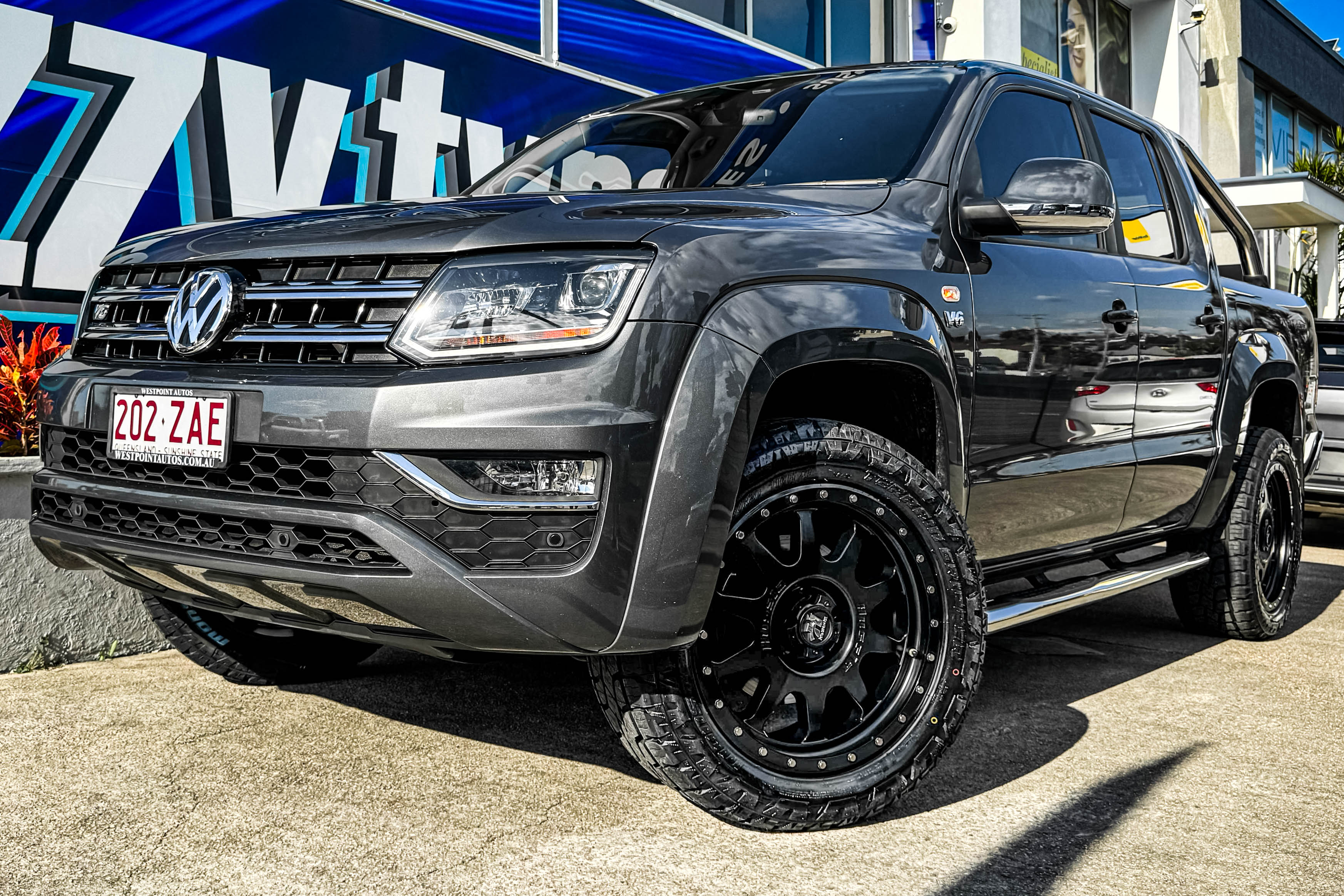 volkswagen amarok hussla raptor matte black wheel #16639