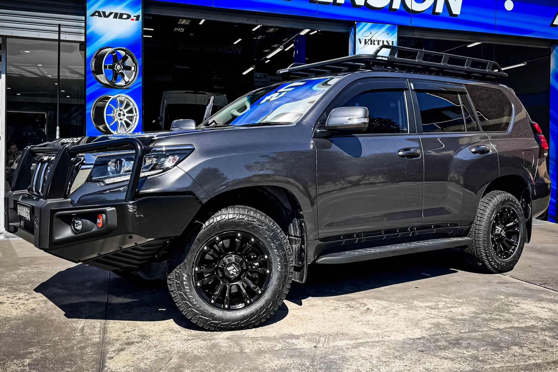 toyota land cruiser hussla ambush matte black wheel #16680