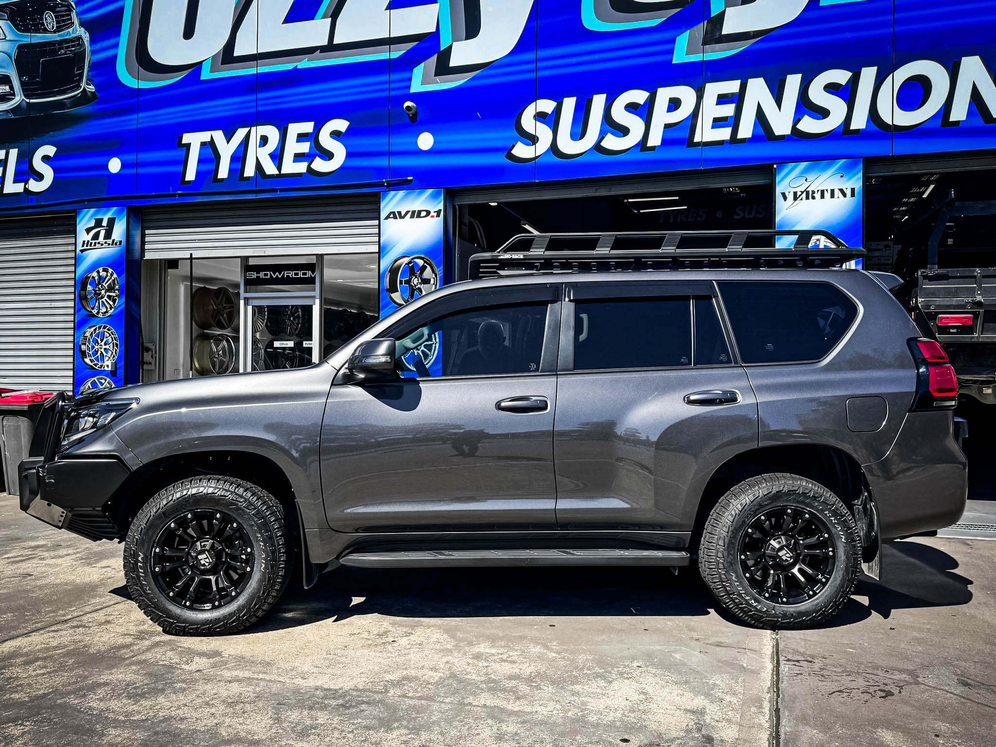 toyota land cruiser hussla ambush matte black wheel #16680