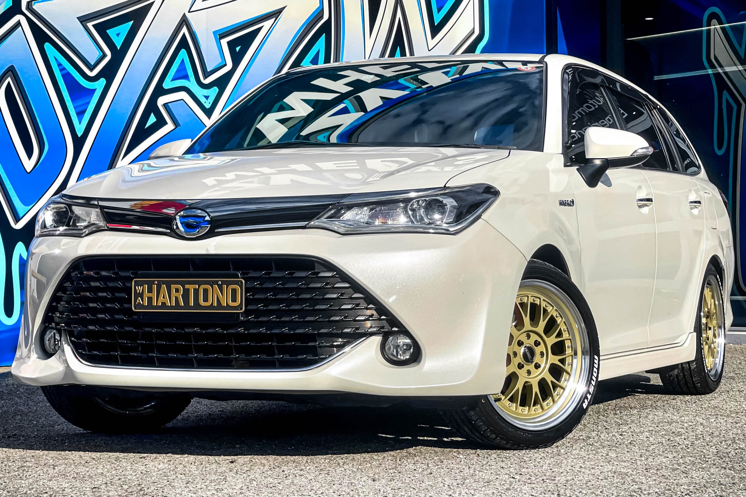 toyota corolla fielder hussla 021 gold machined lip wheel #16723