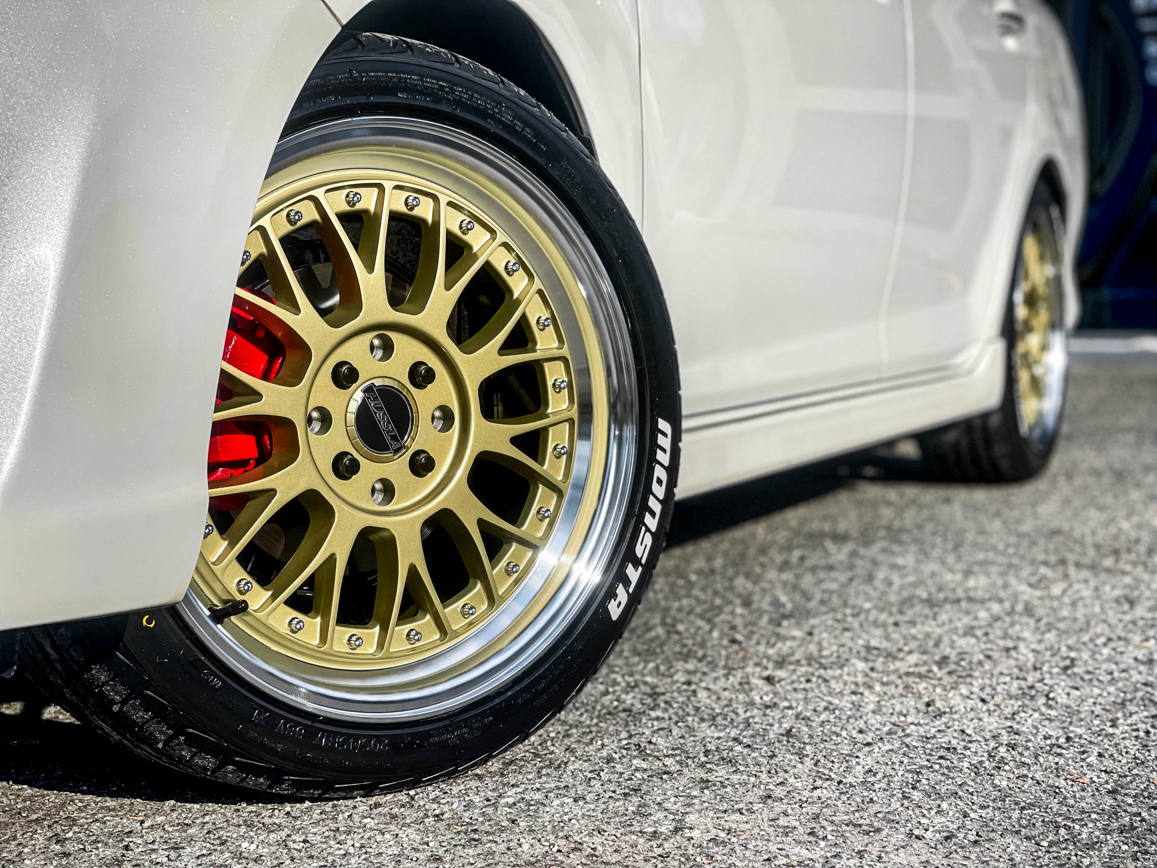 toyota corolla fielder hussla 021 gold machined lip wheel #16723