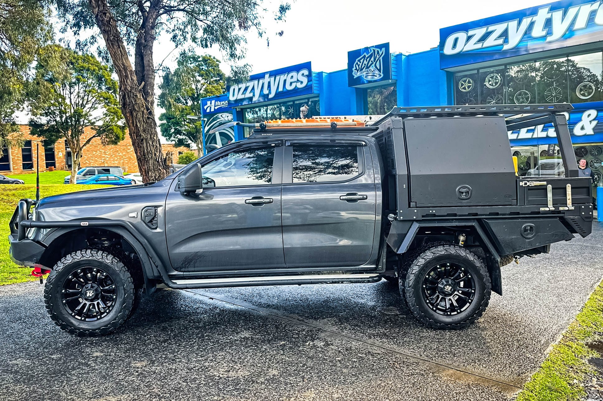 ford ranger hussla ambush matte black wheel #16835