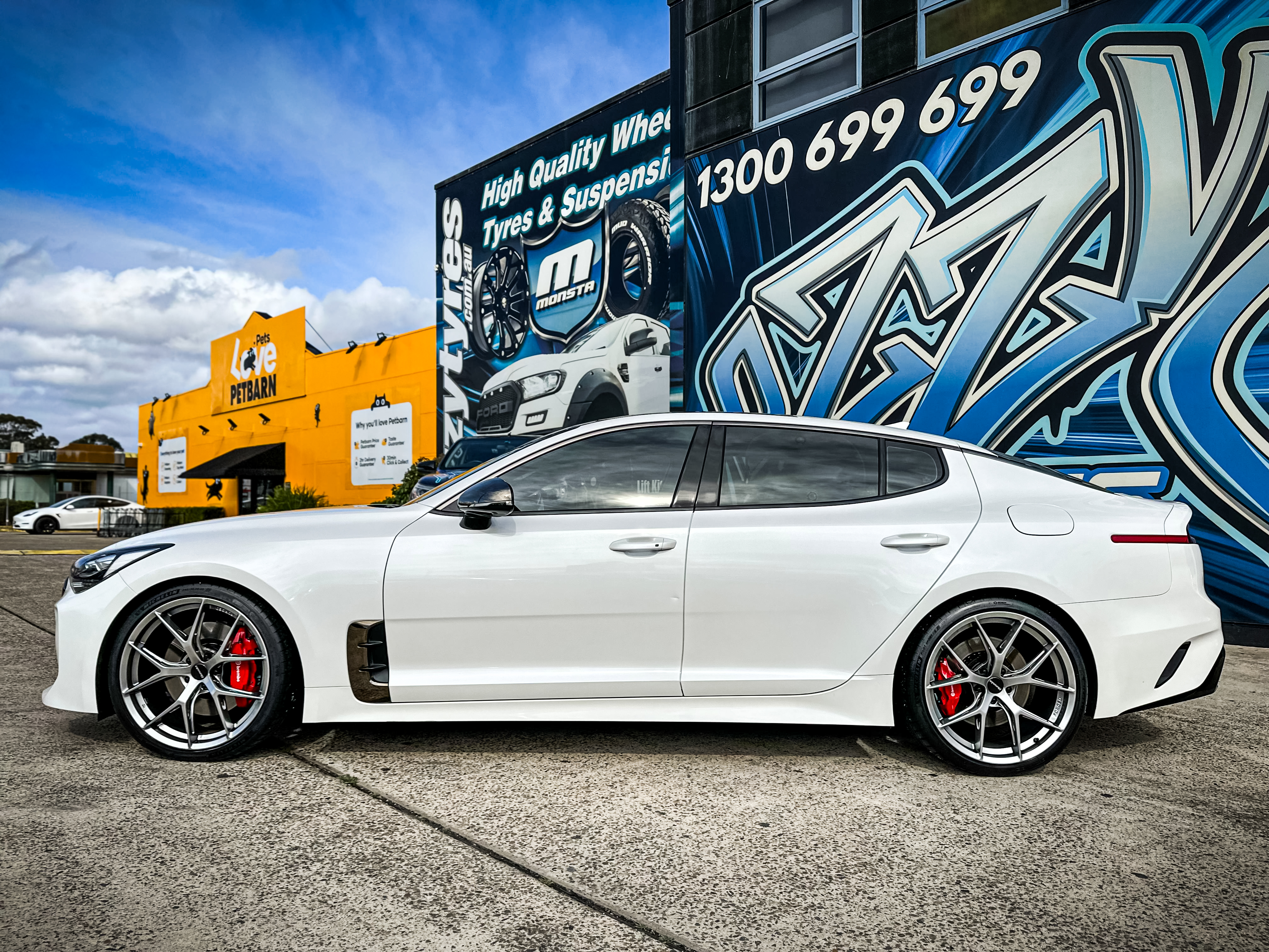 kia stinger hussla forged b6 diamond black wheel #16853