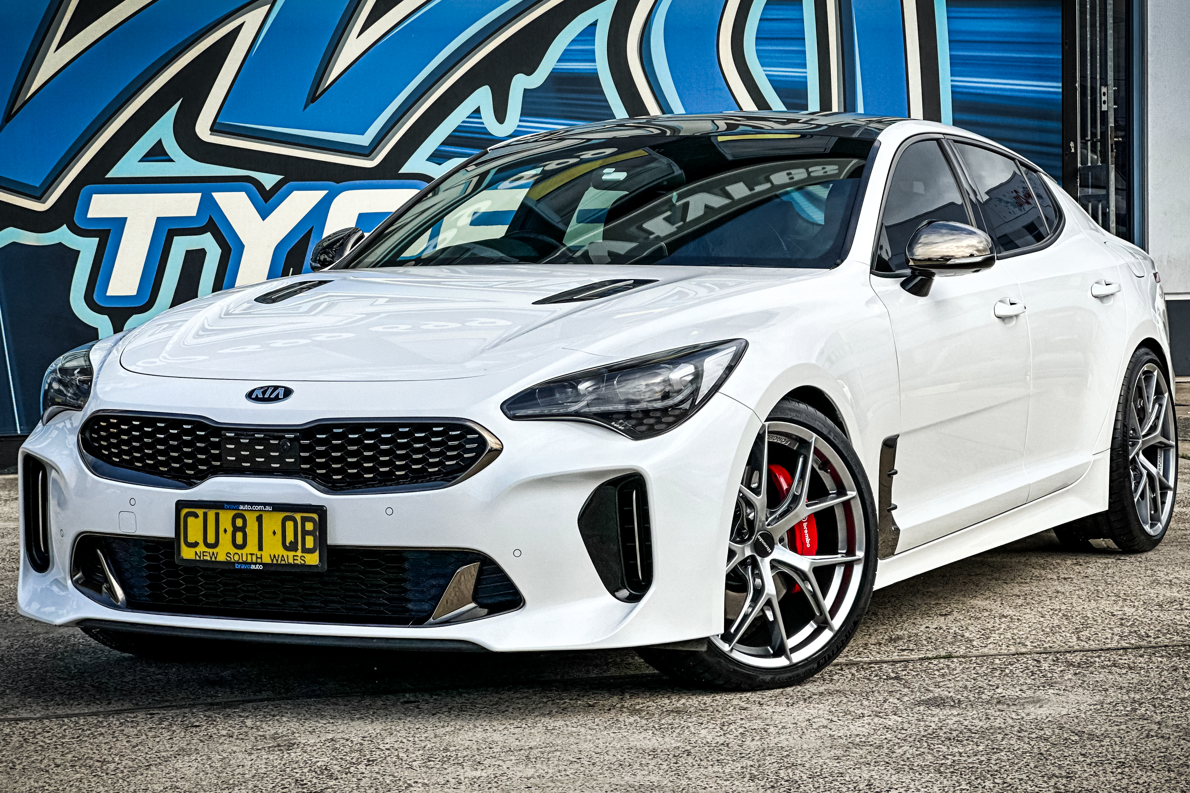 kia stinger hussla forged b6 diamond black wheel #16853