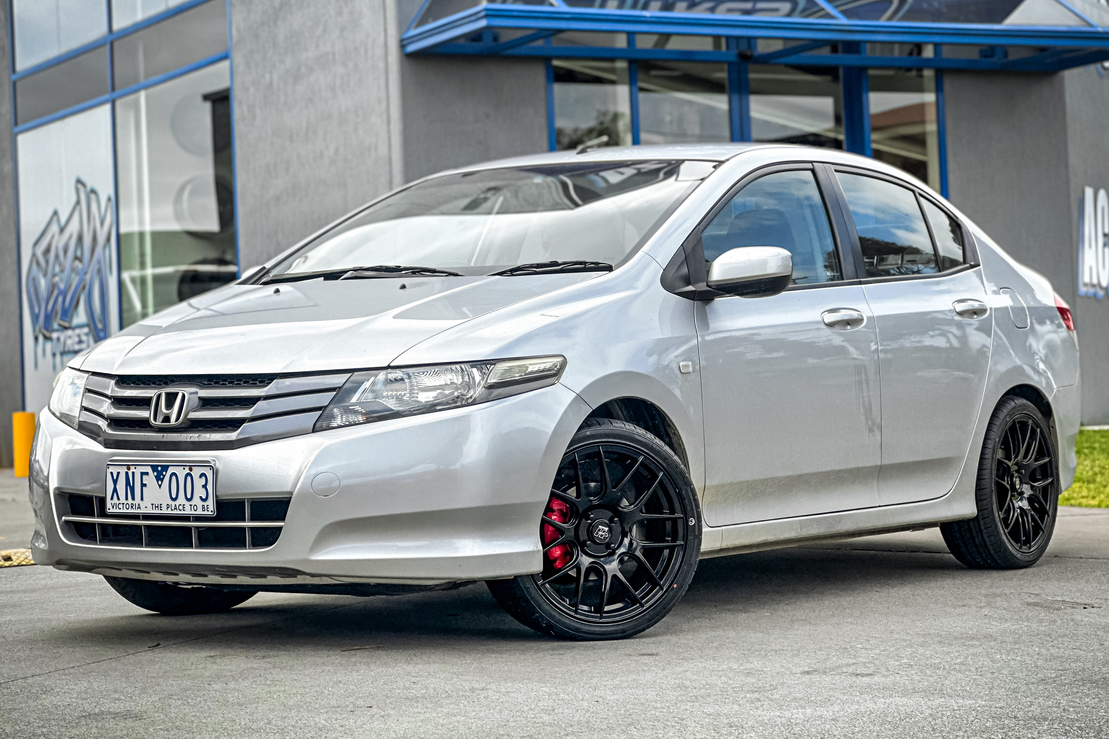 honda city hussla 030 gloss black wheel #16979