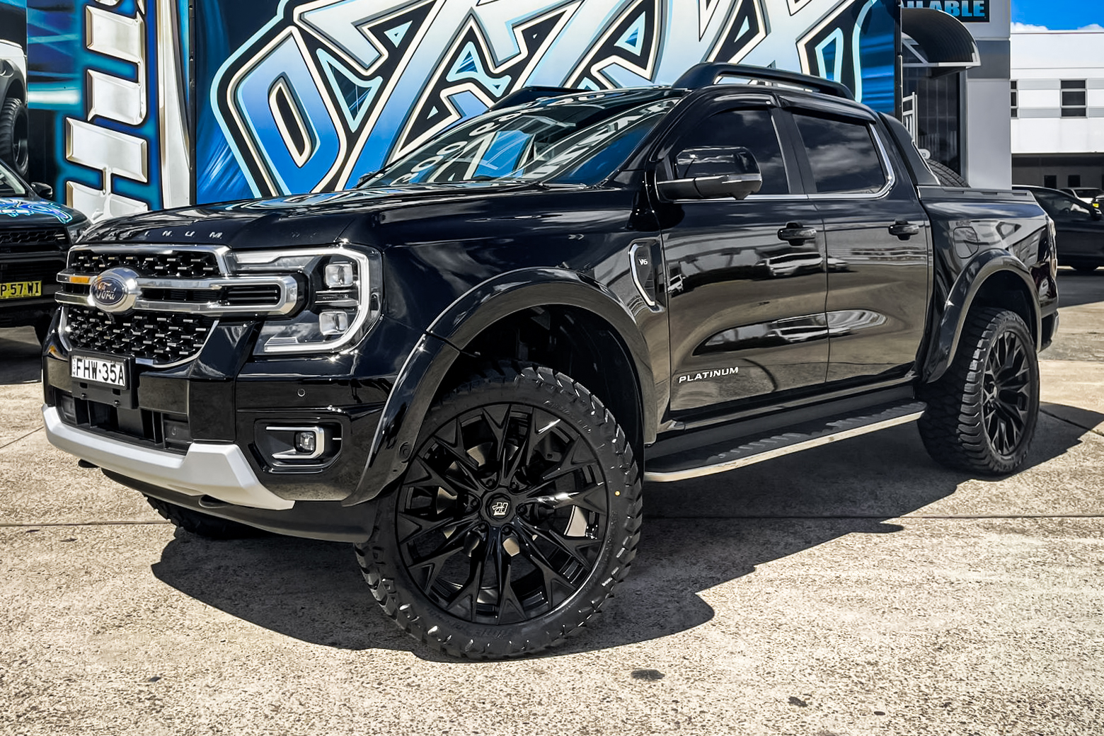 ford ranger hussla phantom gloss black wheel #16987