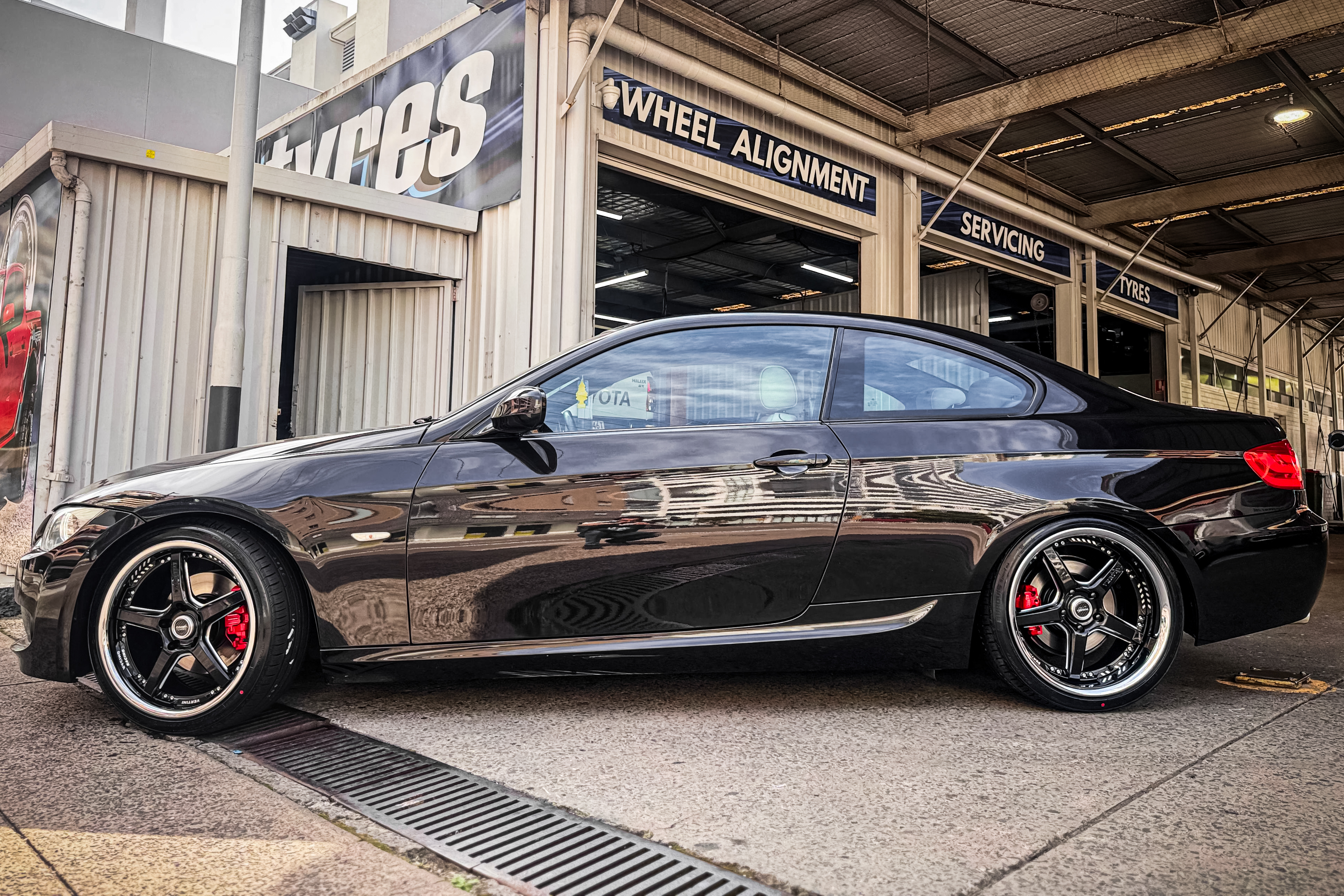 bmw 3 series vertini drift gloss black chrome lip wheel #17002