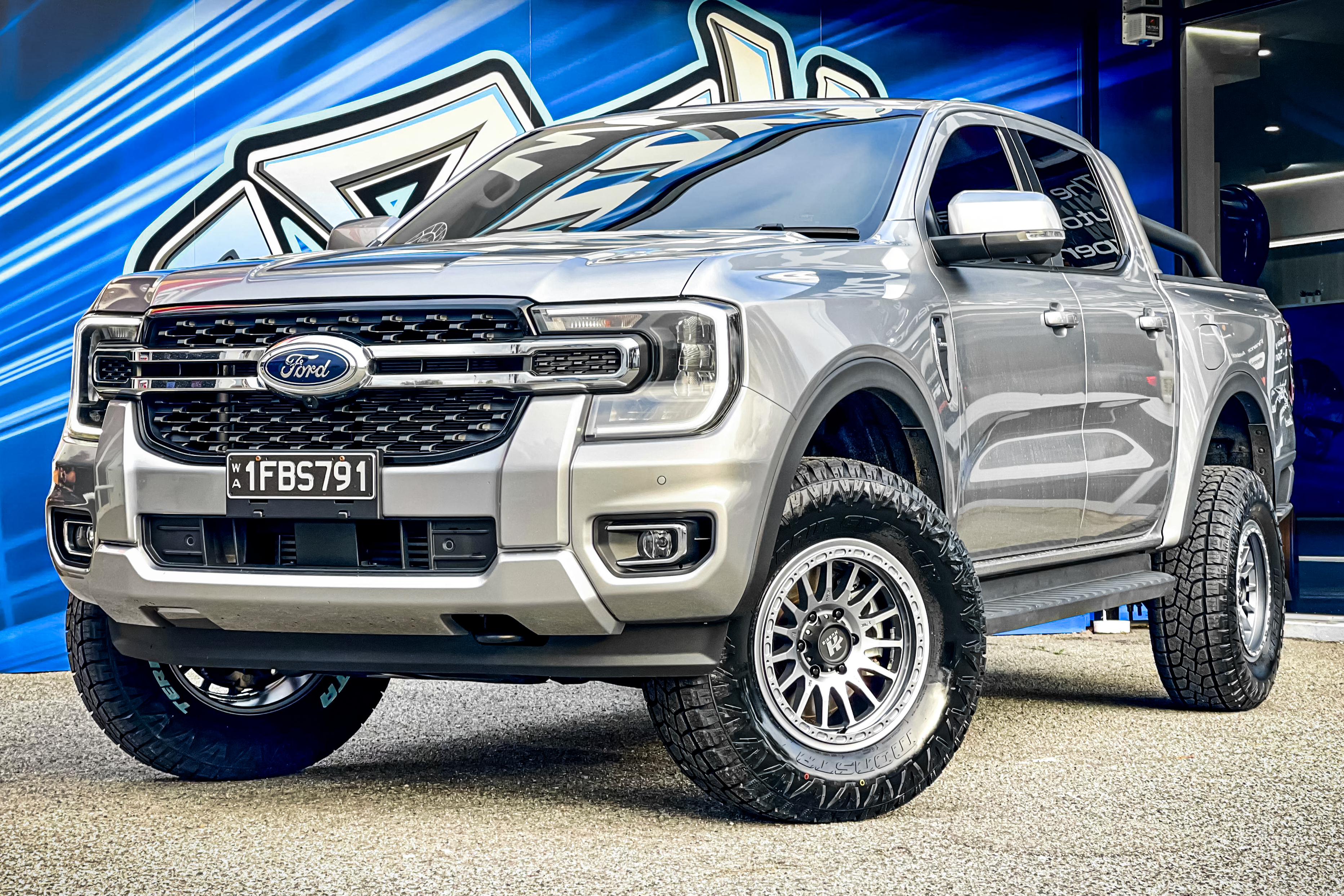 ford ranger hussla rugged race matte grey wheel #17035