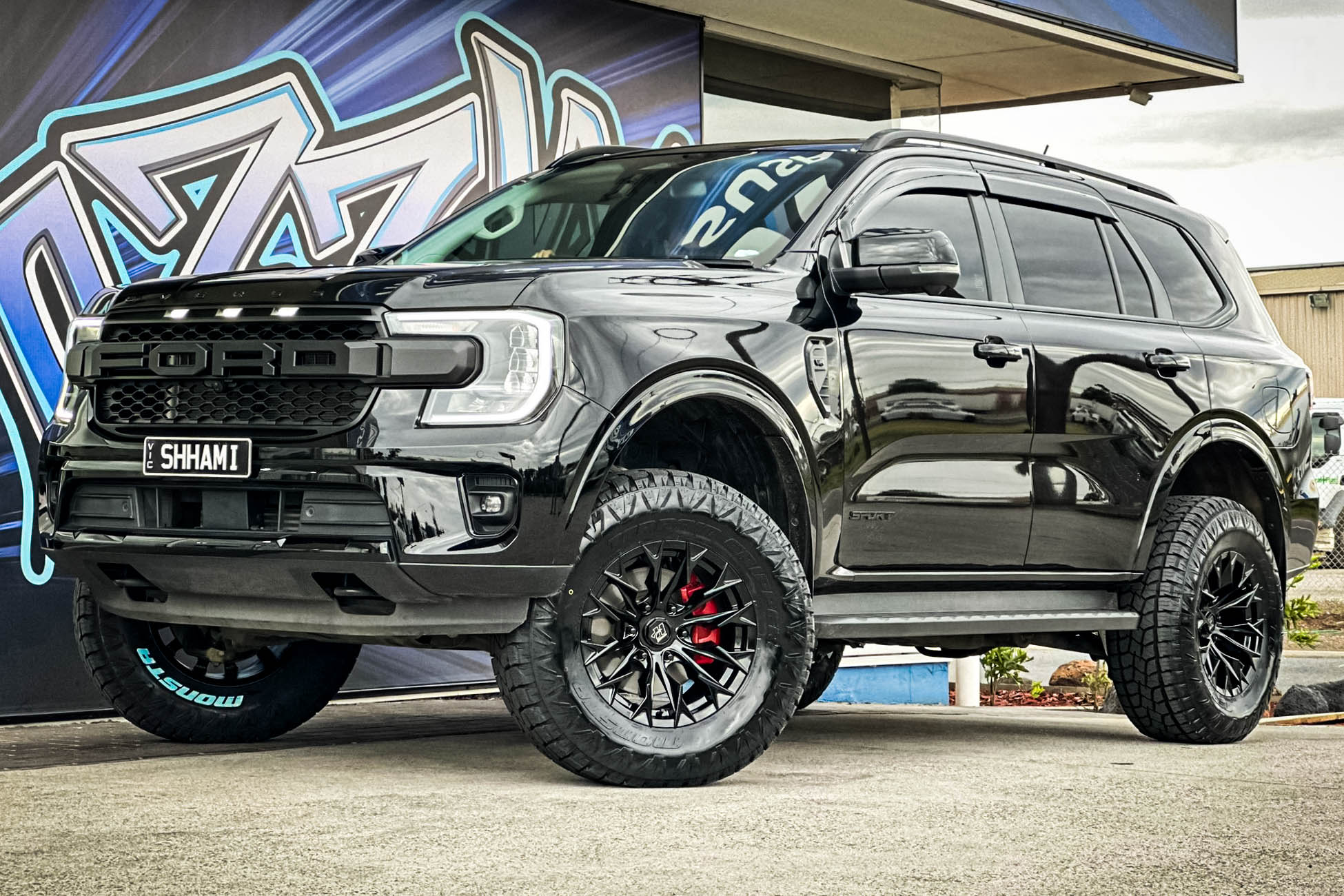 ford everest hussla phantom gloss black wheel #17217