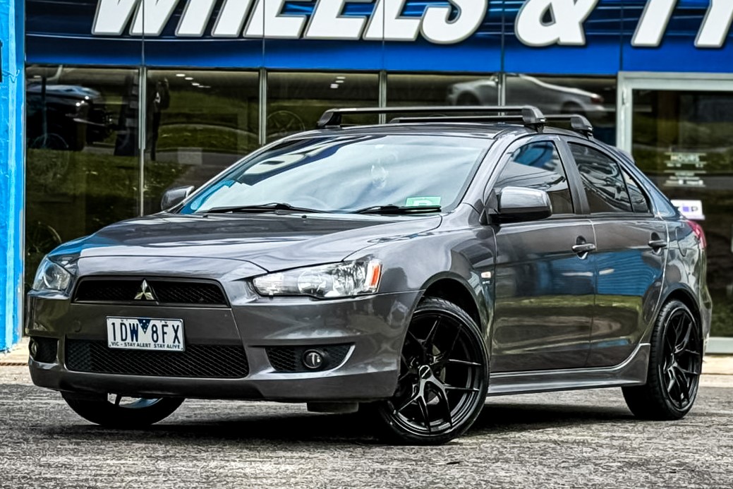 mitsubishi lancer hussla forged b6 matte black wheel #17276