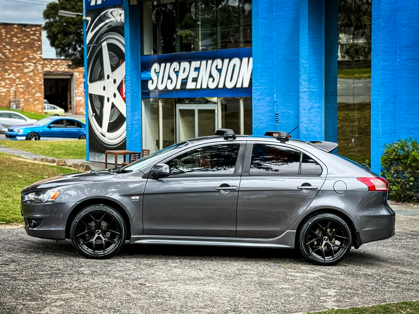 mitsubishi lancer hussla forged b6 matte black wheel #17276