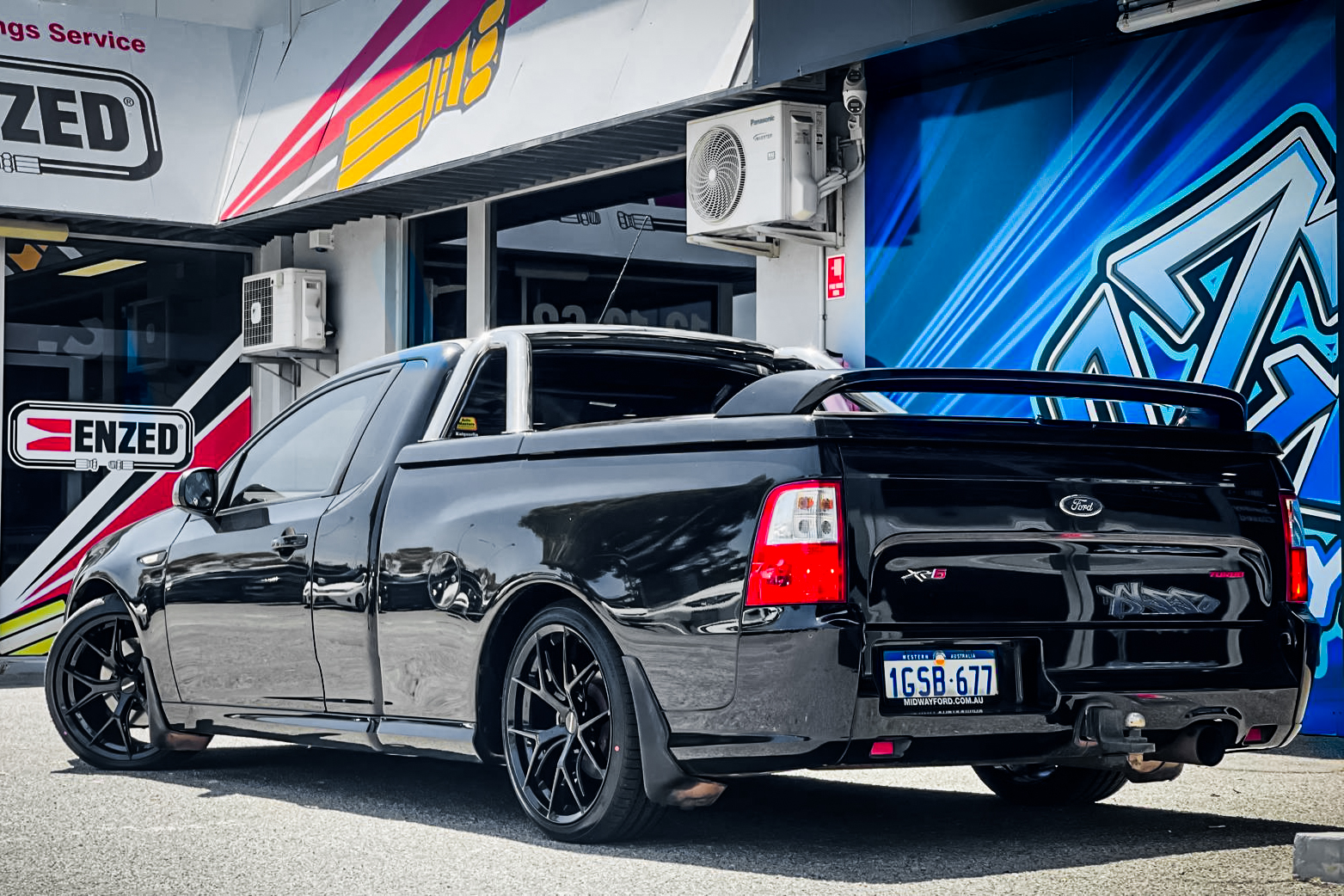 ford falcon ute hussla forged b6 gloss black wheel #17314